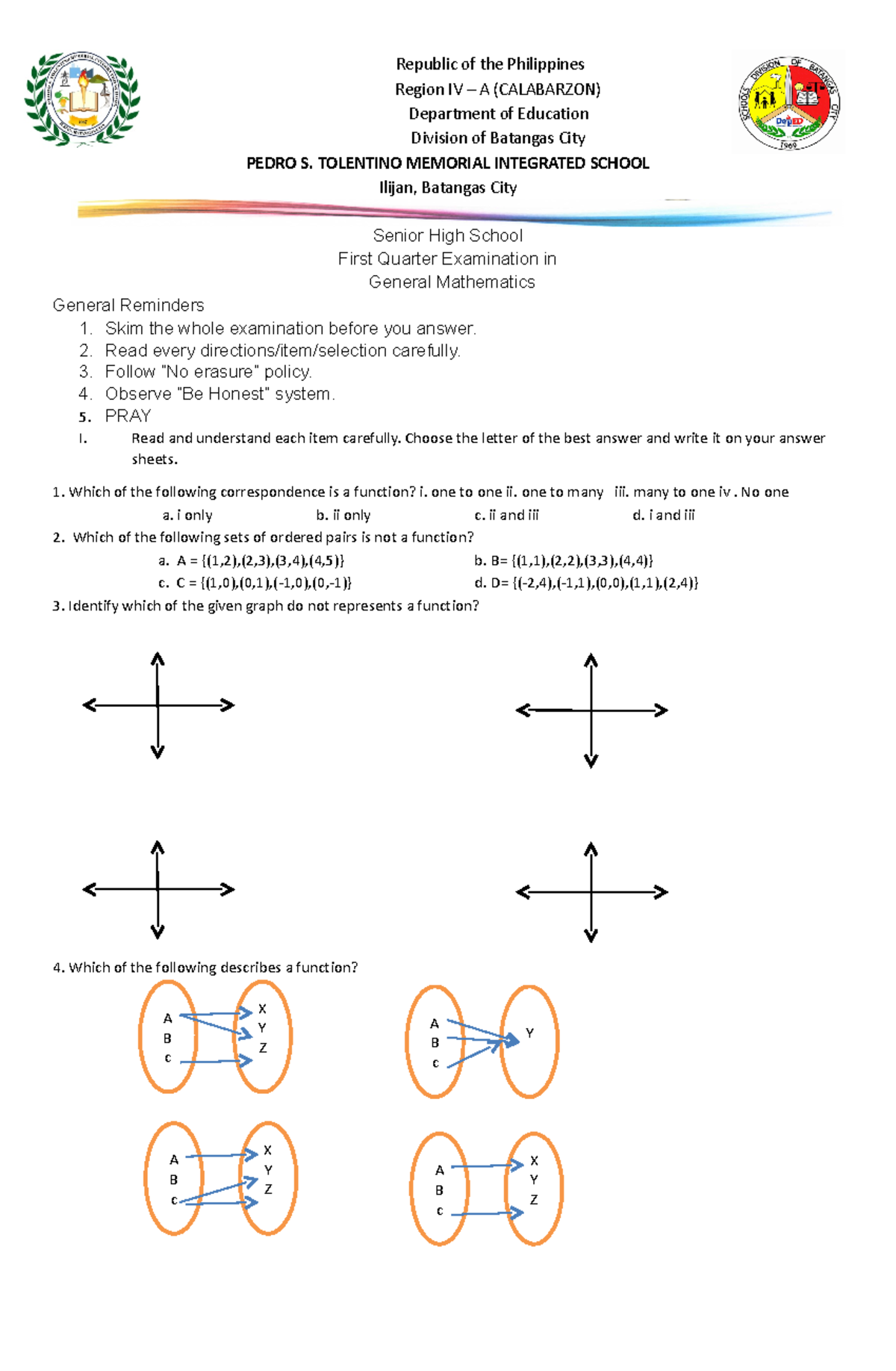 419990496 General Mathematics First Quarter - Republic of the ...