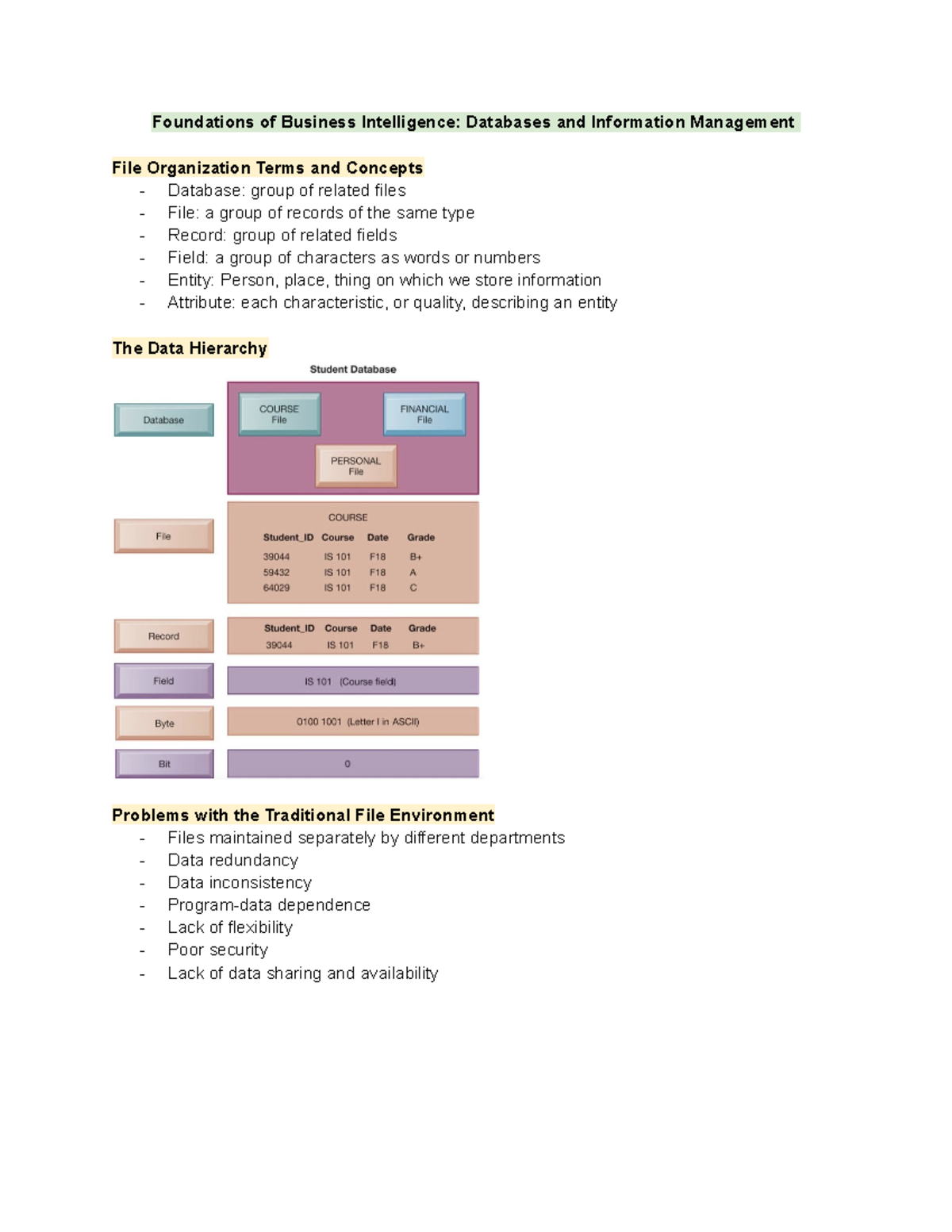 Chapter 6 Foundations of Business Intelligence Databases and Information Management ...