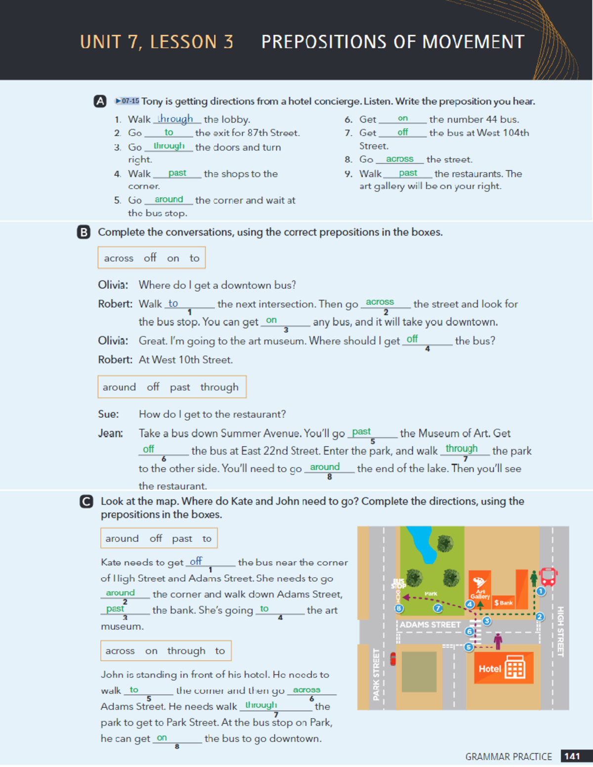 UNIT 7, Lesson 3 Prepositions OF Movement - INGLÉS IV - Studocu