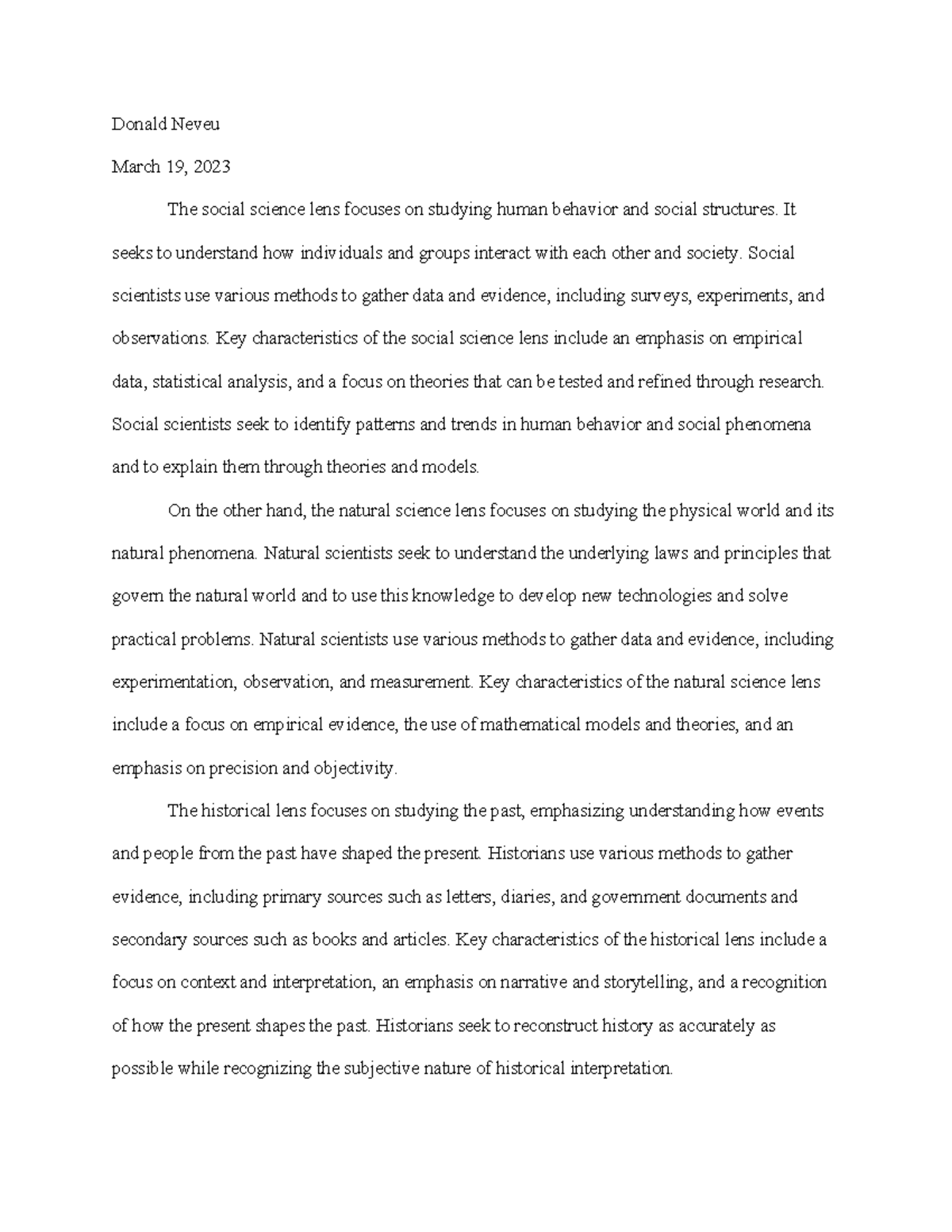 3-2 Project Draft - N/A - Donald Neveu March 19, 2023 The social ...