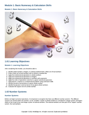 C955 Formulas and Key Concepts - (Please use this document to help you review material, not to ...
