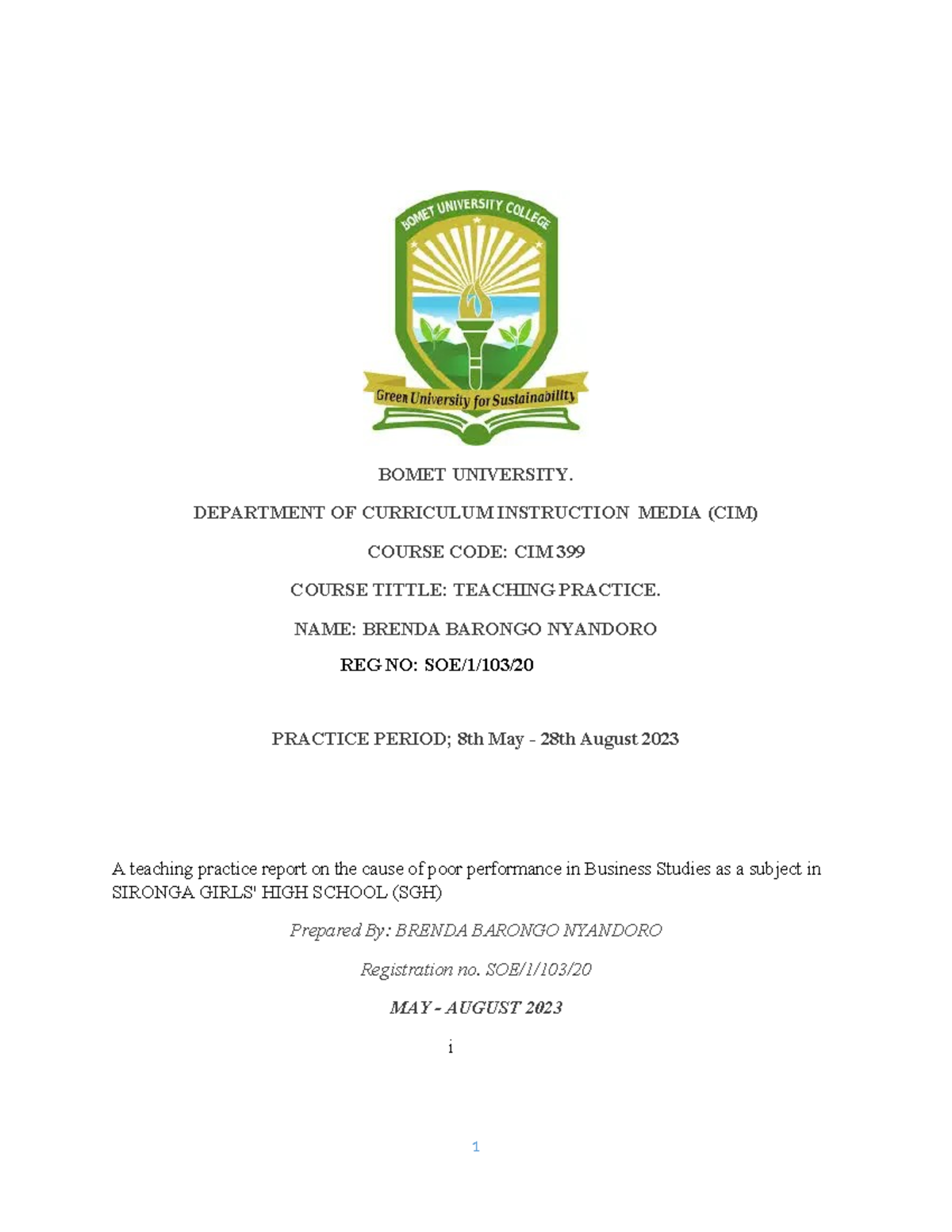 - Report Project v Brenda 2 - BOMET UNIVERSITY. DEPARTMENT OF ...