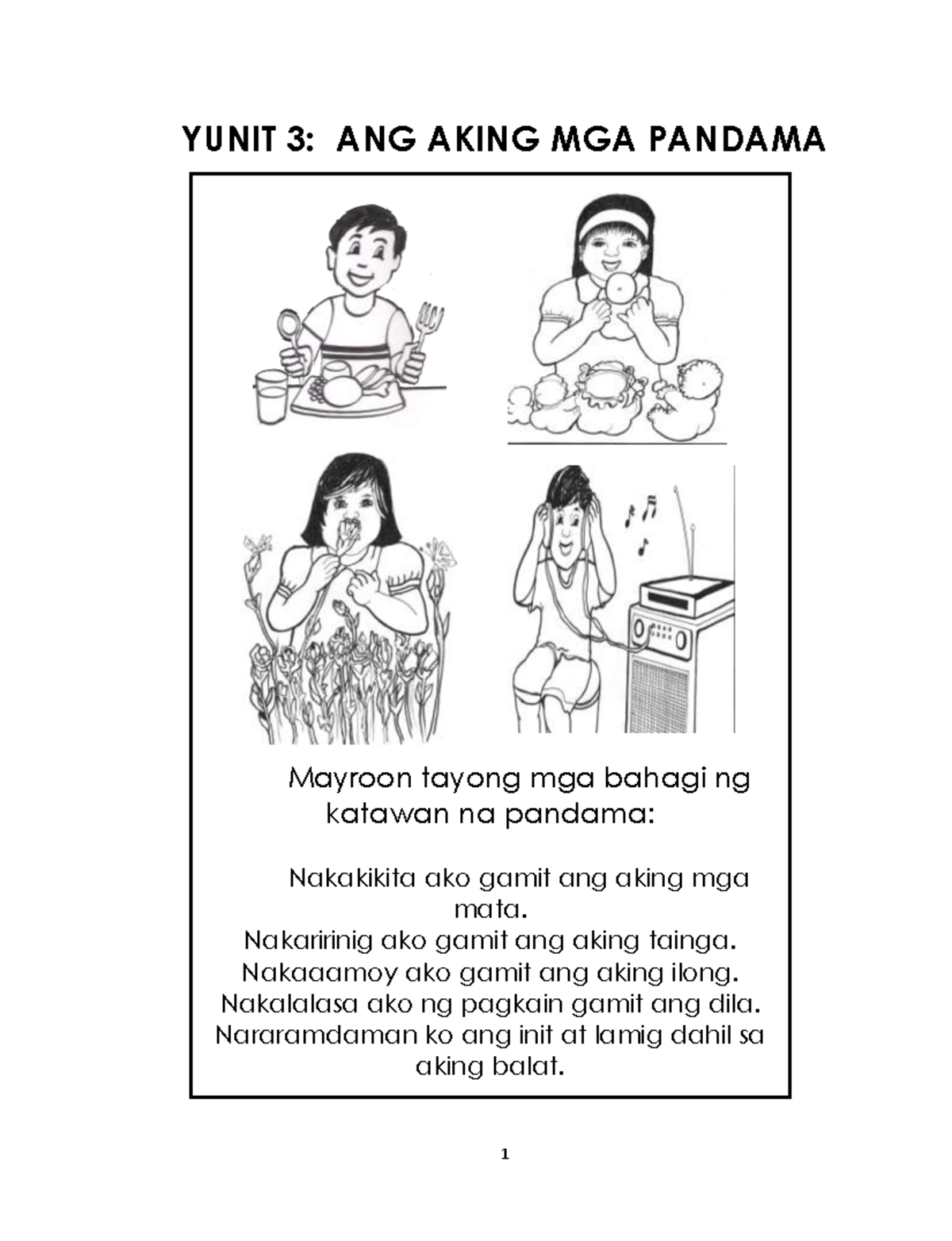 Health Units 3 4 Tagalog Part 2 - Mayroon tayong mga bahagi ng katawan ...