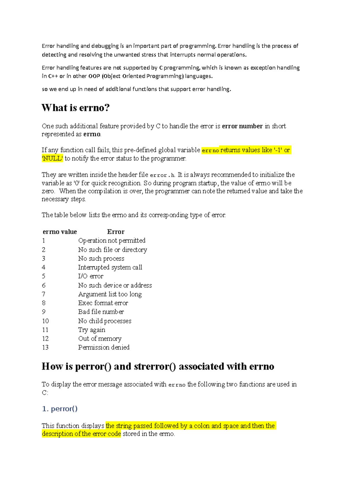 Error handling-t6 - this is the pdf of course cse2015 - Error handling and debugging is an ...