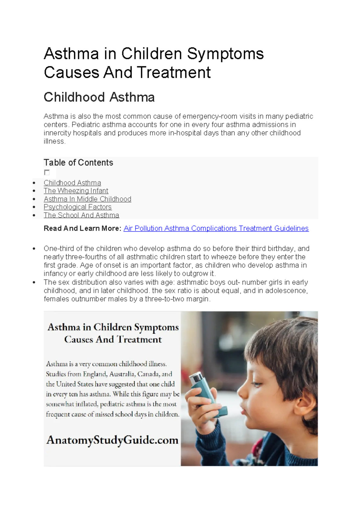 Asthma in Children Symptoms Causes And Treatment - Asthma in Children Symptoms Causes And ...
