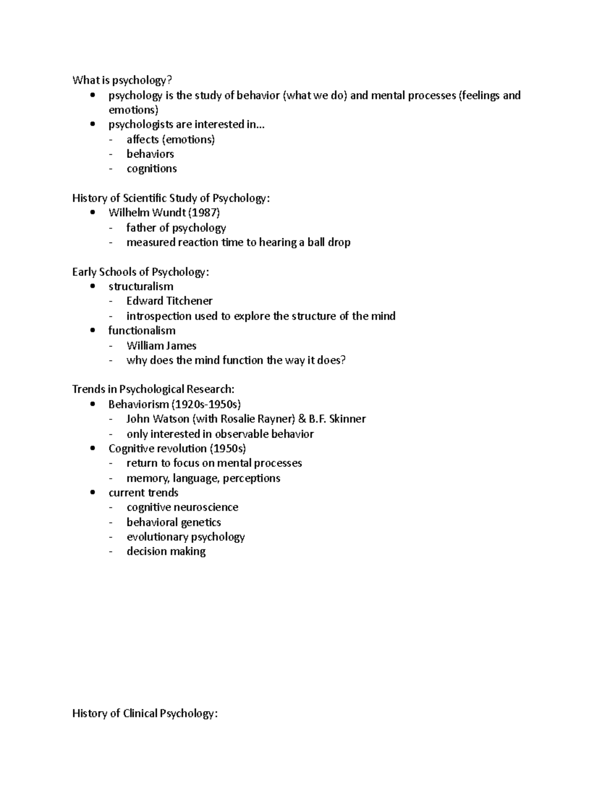 Introduction to Psychology - What is psychology? psychology is the ...
