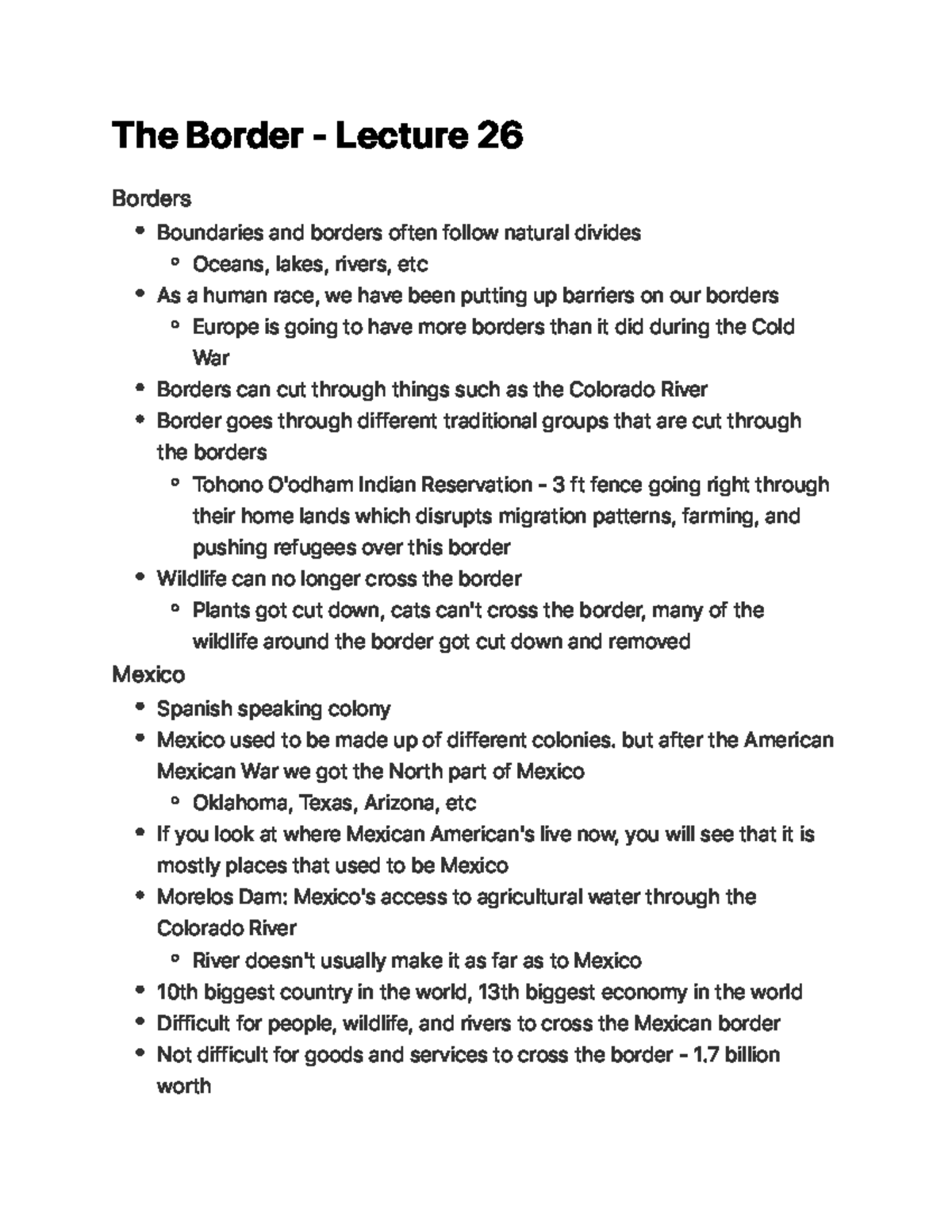 The Border - Lecture 26 - T h e B o rd e r - Le c t u re 26 B o rd e r ...