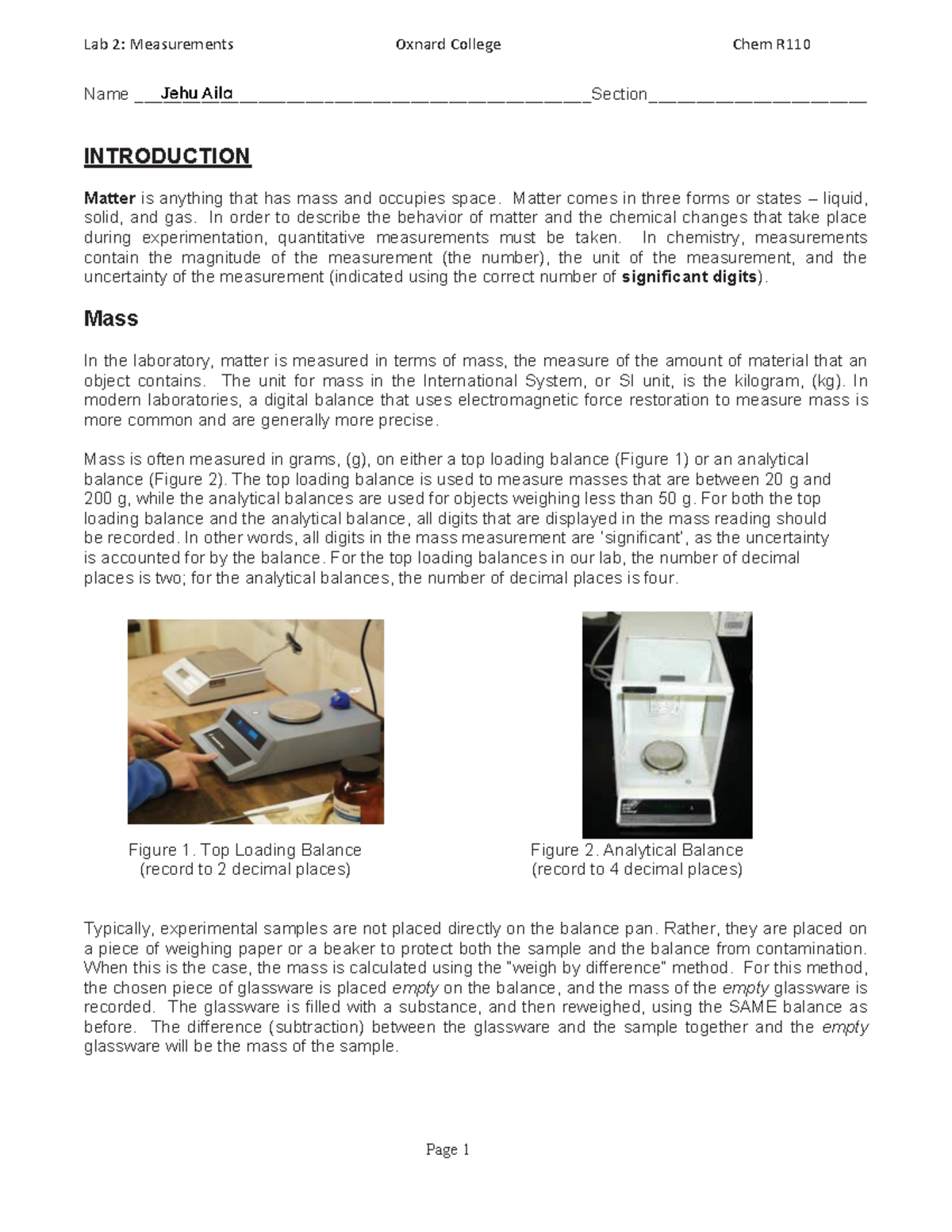 (2) Pre Lab - Before a chemistry lab, you usually have a pre-lab ...