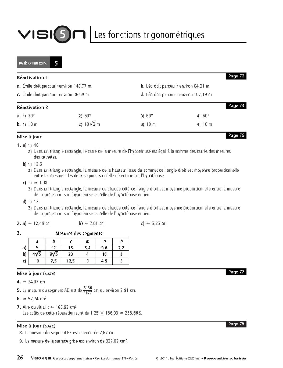 Vision 5 - Corrected book Math book - 26 Vision 5 Ressources ...