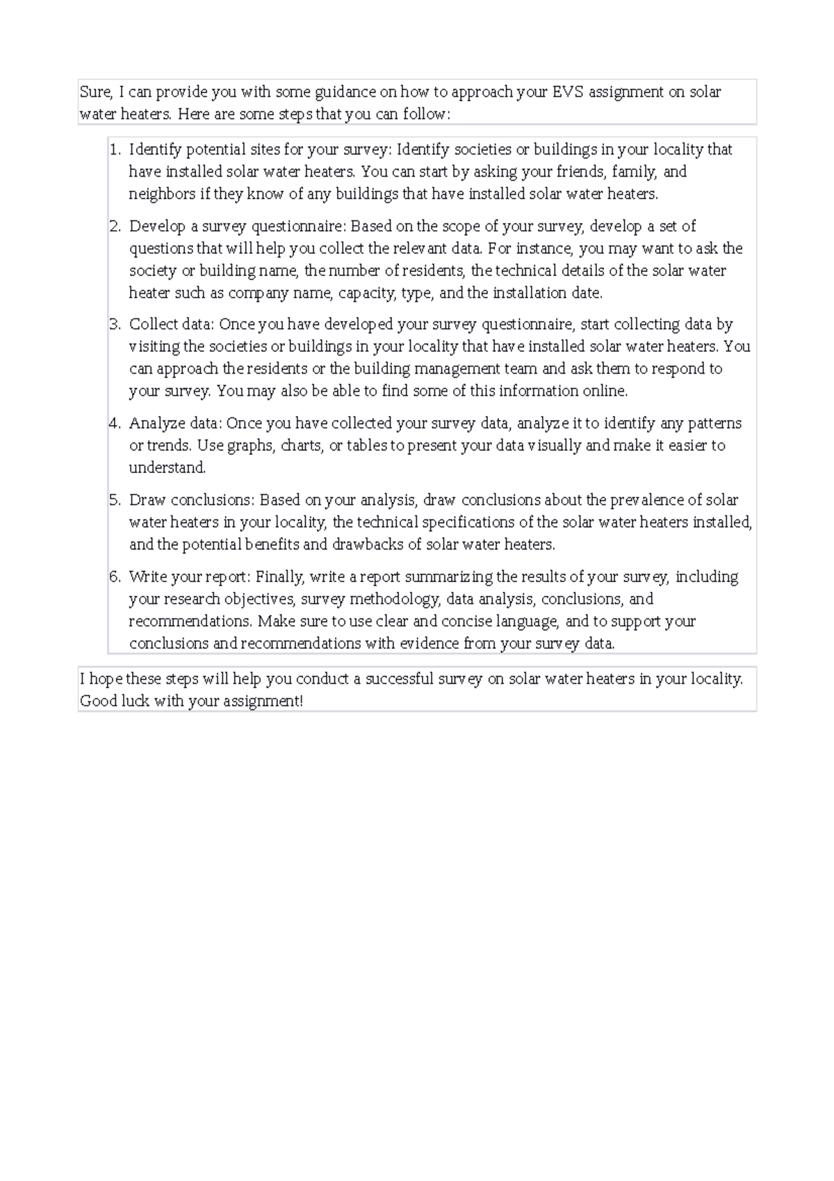 EVS Assignment - EVS REPORT - Sure, I can provide you with some guidance on how to approach your ...