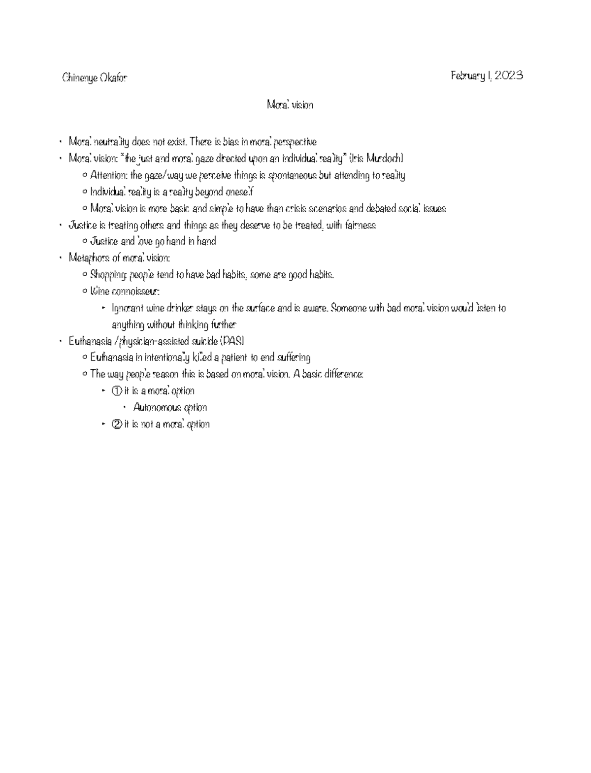 Note 4 - CE - • Moral neutrality does not exist. There is bias in moral ...