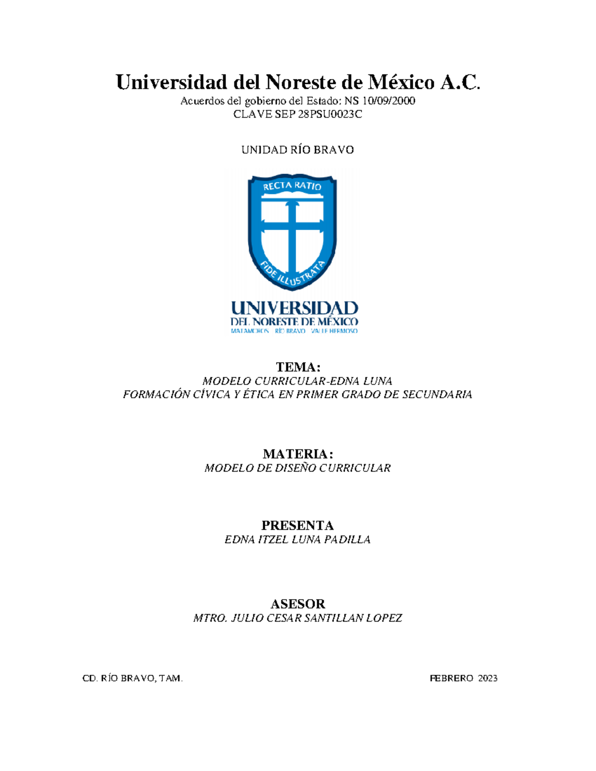 Modelo curricular-Edna Luna - Universidad del Noreste de México A ...