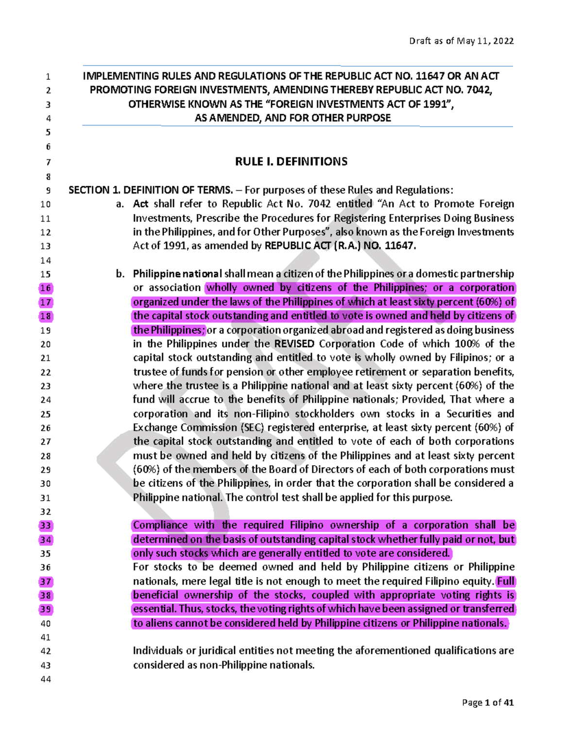 FIA IRR - FIA Implementing Rules and Regulations - 1 IMPLEMENTING RULES ...