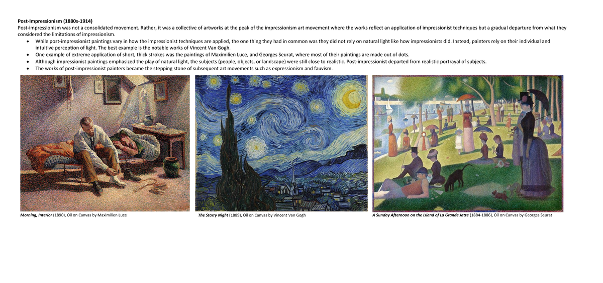 Post-Impressionism - Movement of art - Post-Impressionism (1880s-1914 ...