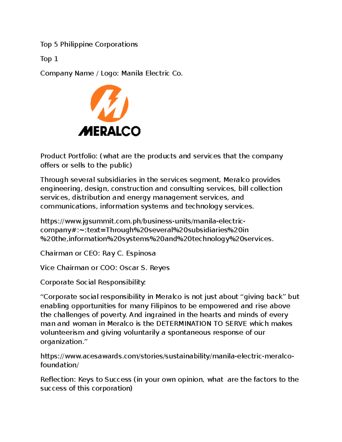 Top 5 Philippine Corporations - Top 5 Philippine Corporations Top 1 ...