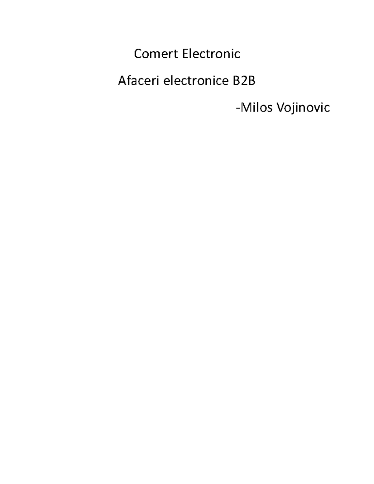 Milos Vojinovic Comert Electronic teorie - Comert Electronic Afaceri electronice B2B -Milos ...