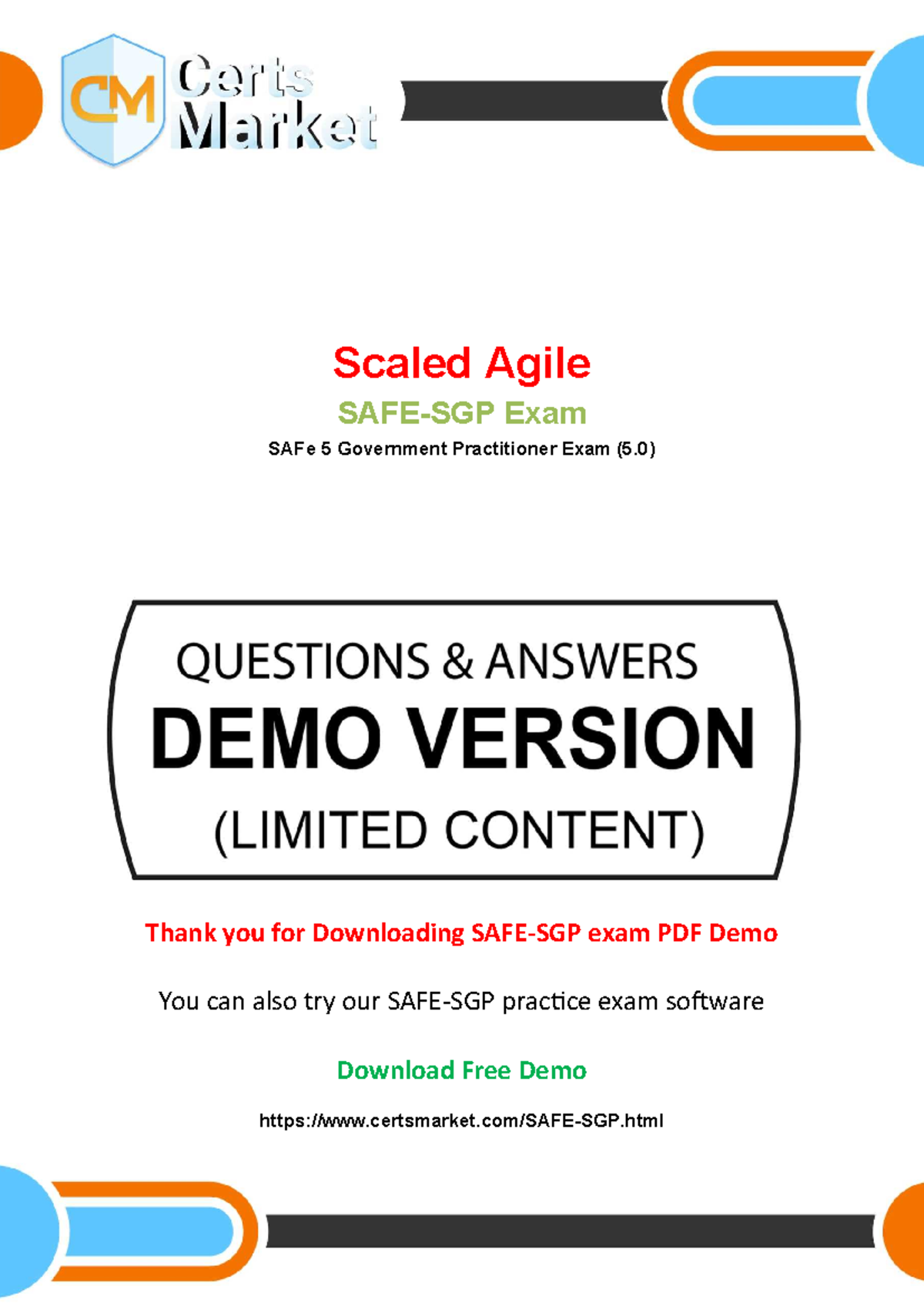 SAFe-SGP-demo - Scaled Agile SAFE-SGP Exam SAFe 5 Government ...