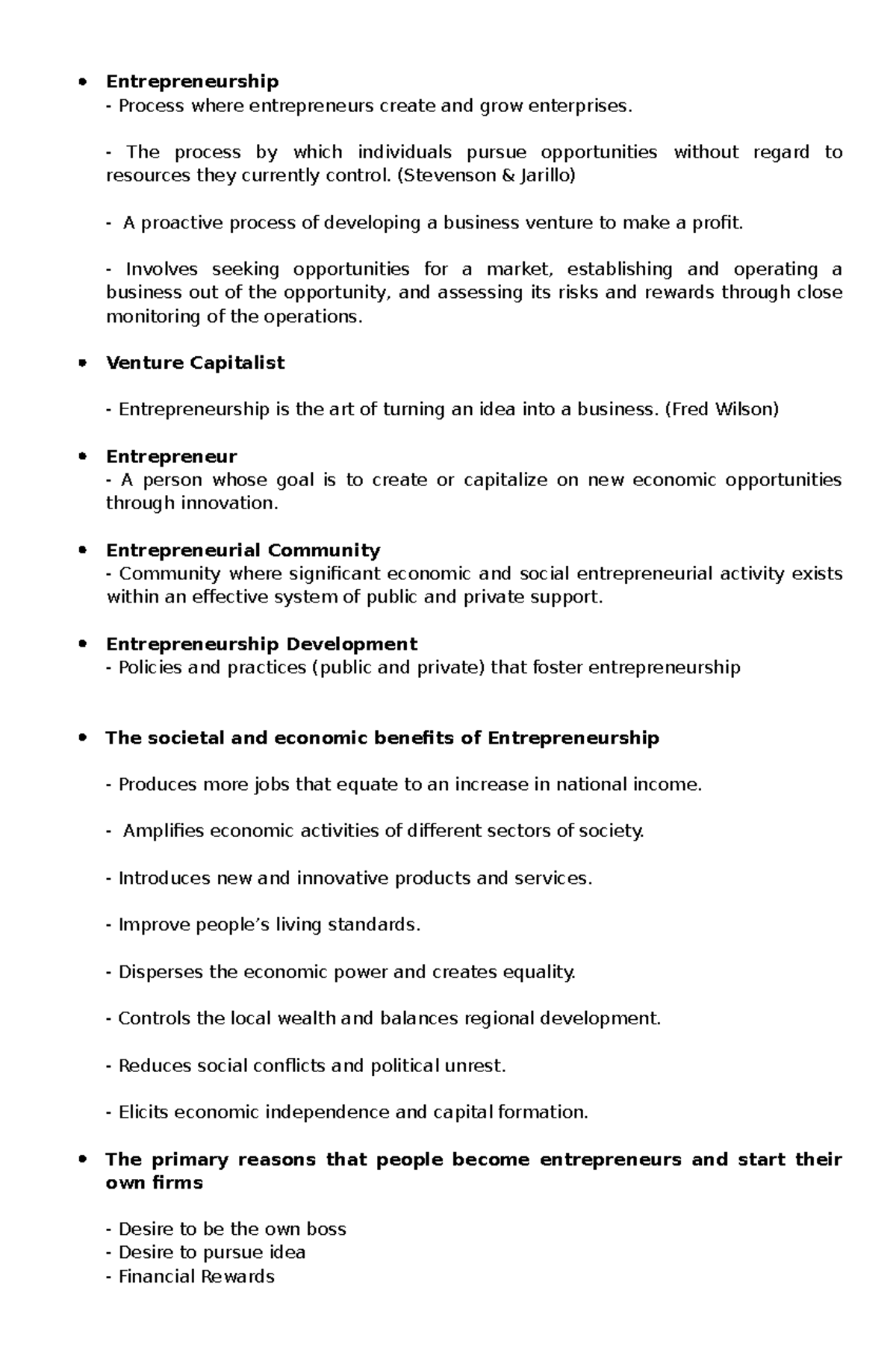 Entrepreneurship - Lecture notes 1 - DHVSU - Studocu