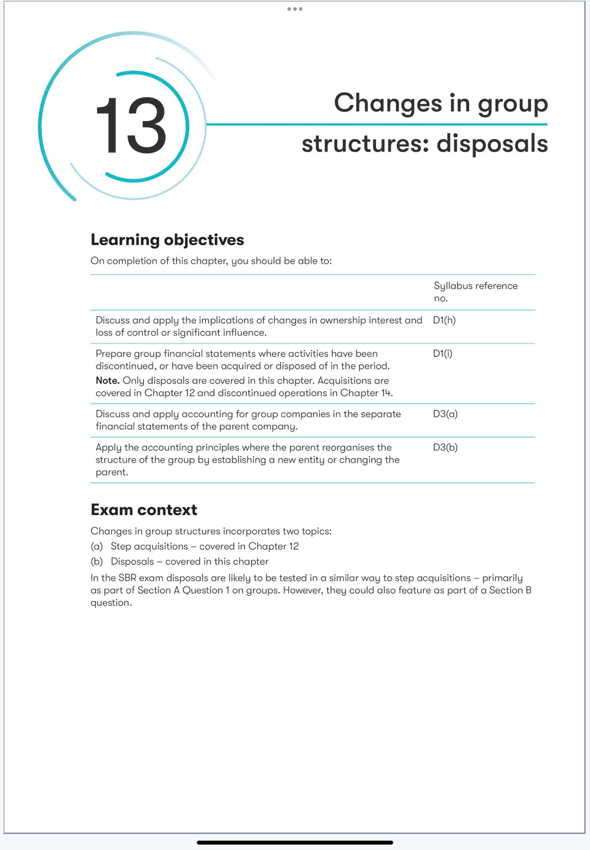 L13 Changes in group structures disposals - Business Accounting - Studocu