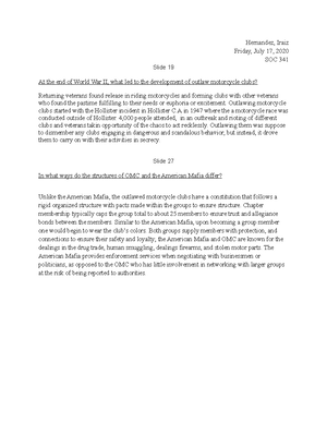 Assignment #6- SOC 341 - Hernandez, Iraiz Wednesday, July 08, 2020 What ...