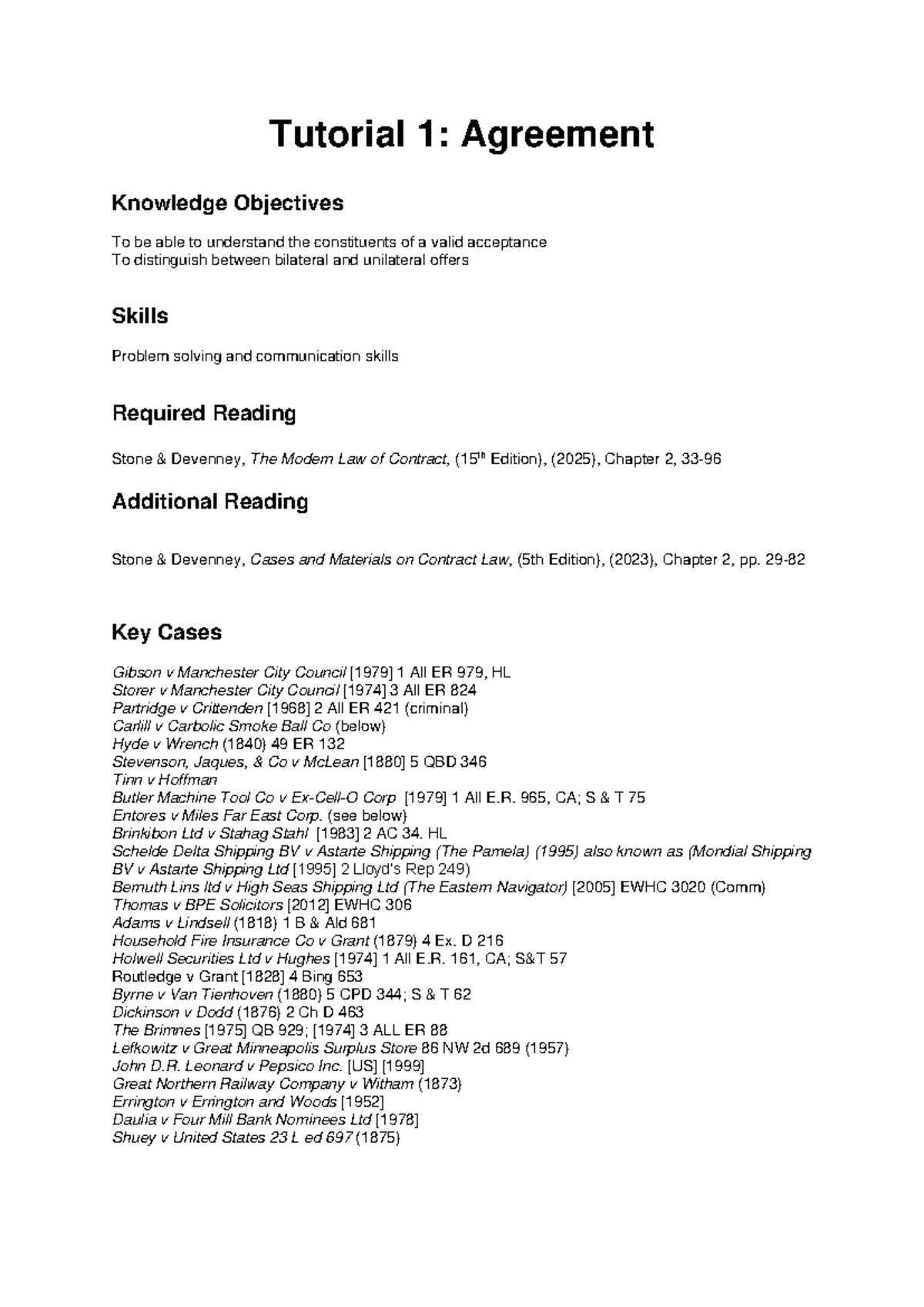 Tutorial 1 - Agreement - Student Question 2024 - Tutorial 1 : Agreement ...