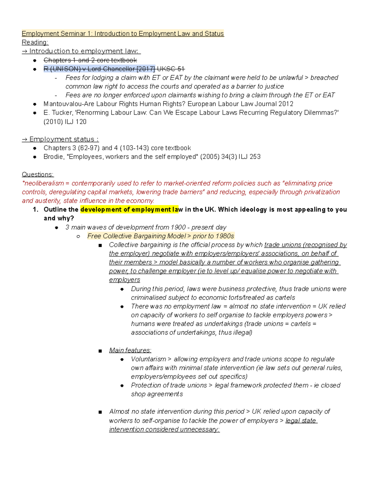 Employment seminar 1 - Employment Seminar 1: Introduction to Employment ...