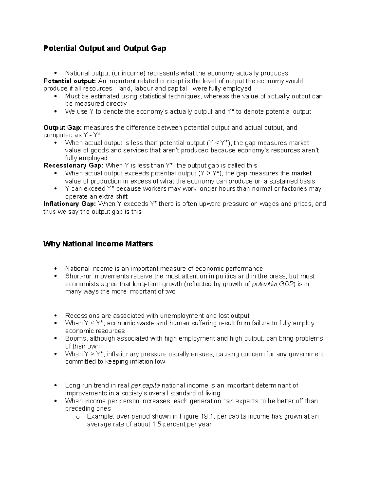 Potential Output and Output Gap - Studocu
