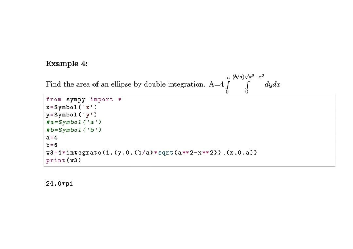 M2 IMP Program'S (@vtu23) - Example 4: Find the area of an ellipse ...