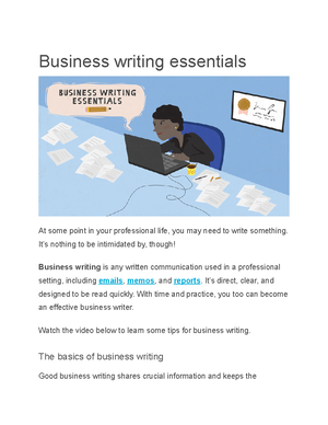 Effective business writing - Improving the efficacy of your ...