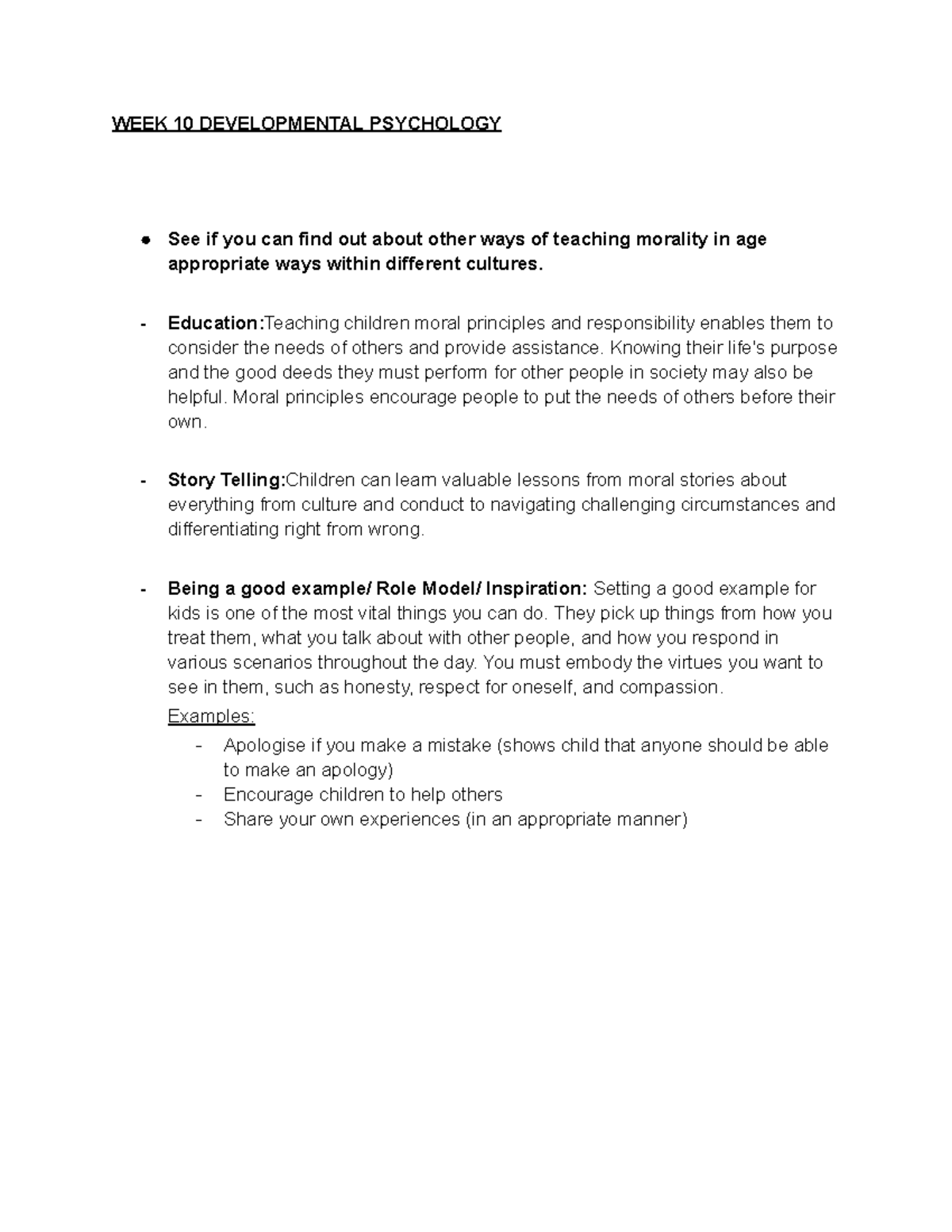 WK10 - Lecture and tutorial notes for psychology students - WEEK 10 ...