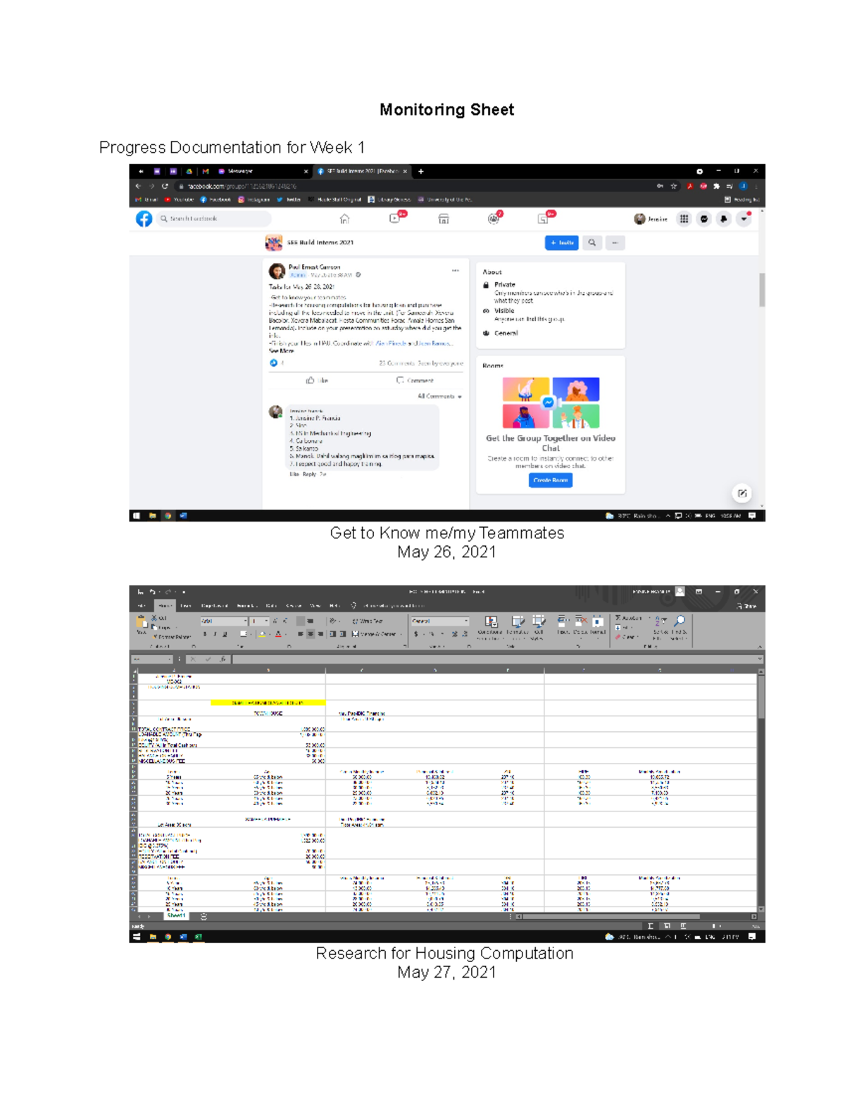 Weekly Monitoring Sheet (Francia, Jensine P - Monitoring Sheet Progress ...