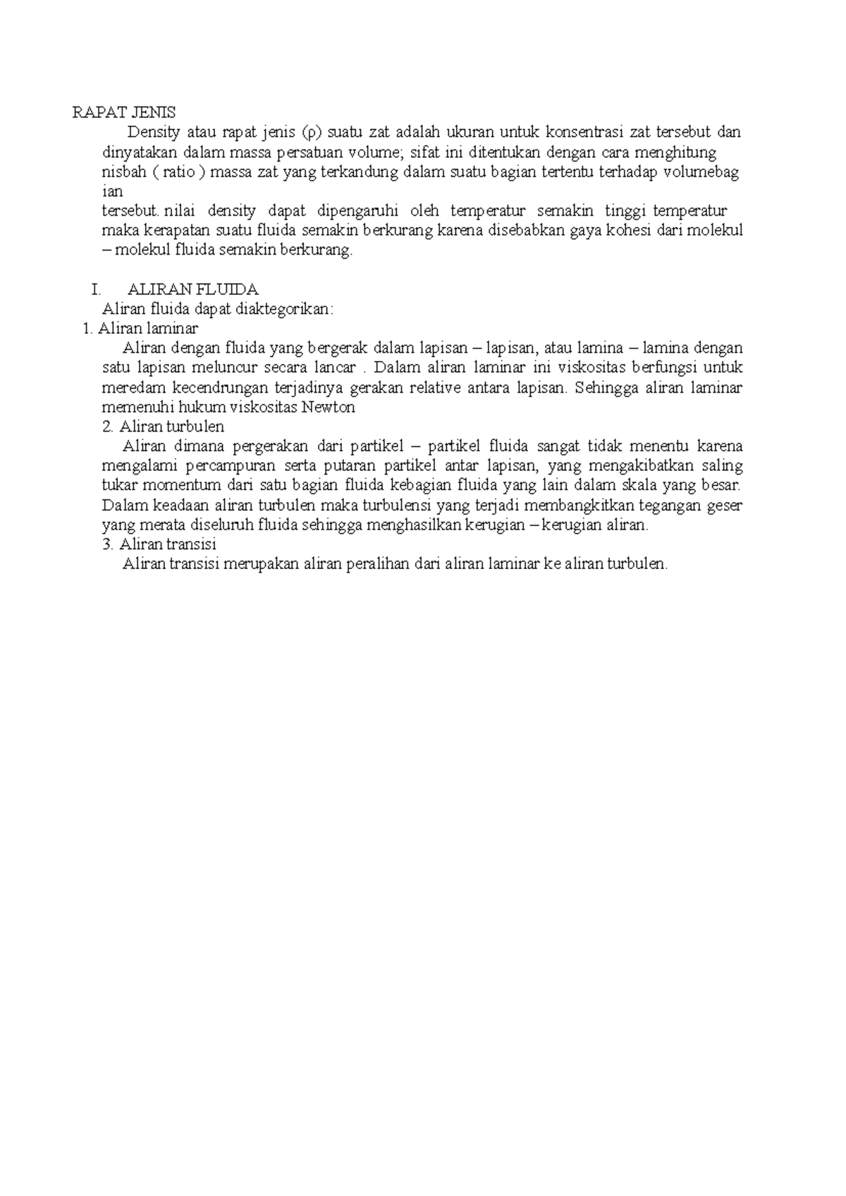 Rapat Jenis Fluida - RAPAT JENIS Density atau rapat jenis (ρ) suatu zat ...