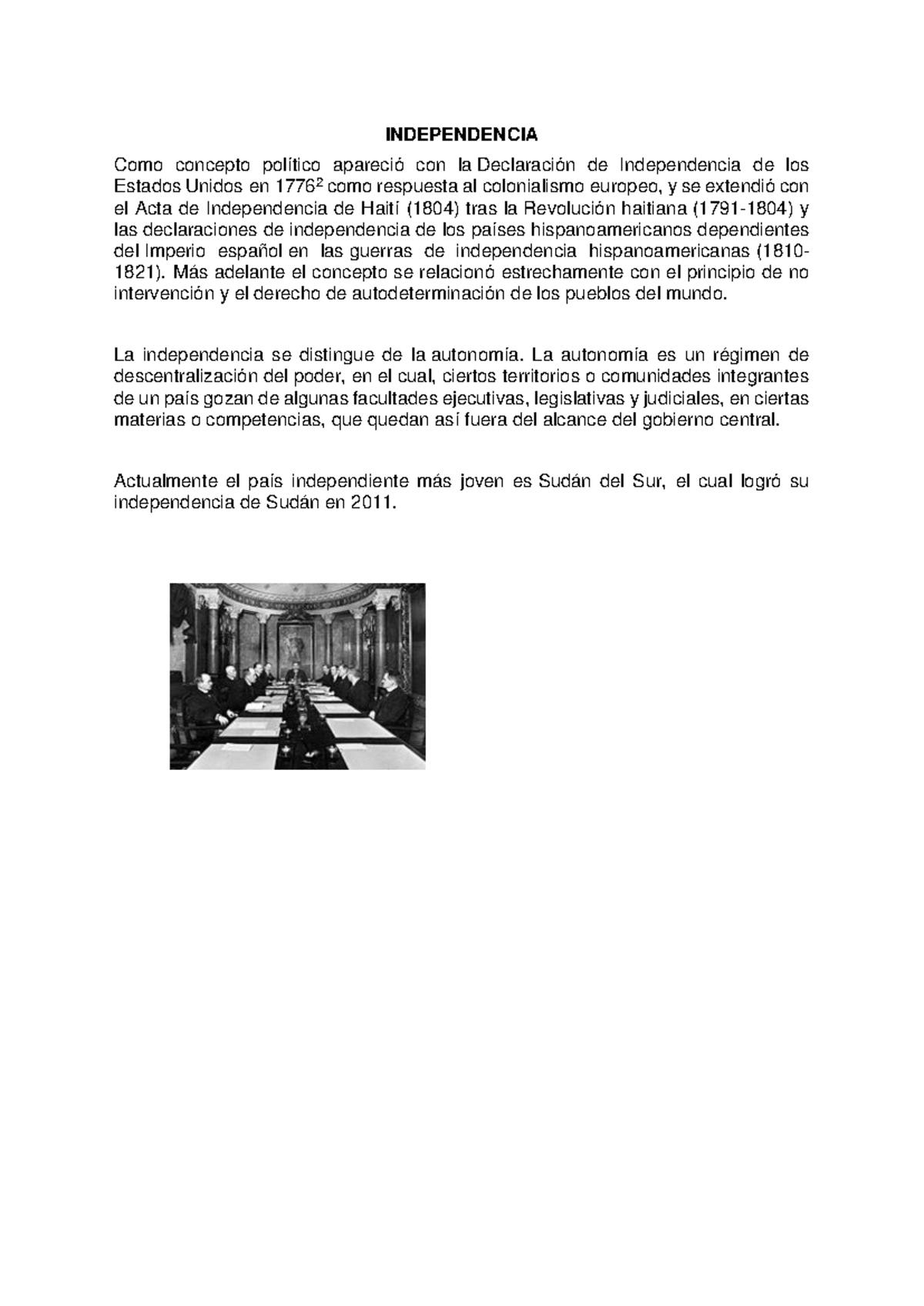 Independencia - DEFINICION - INDEPENDENCIA Como concepto político ...