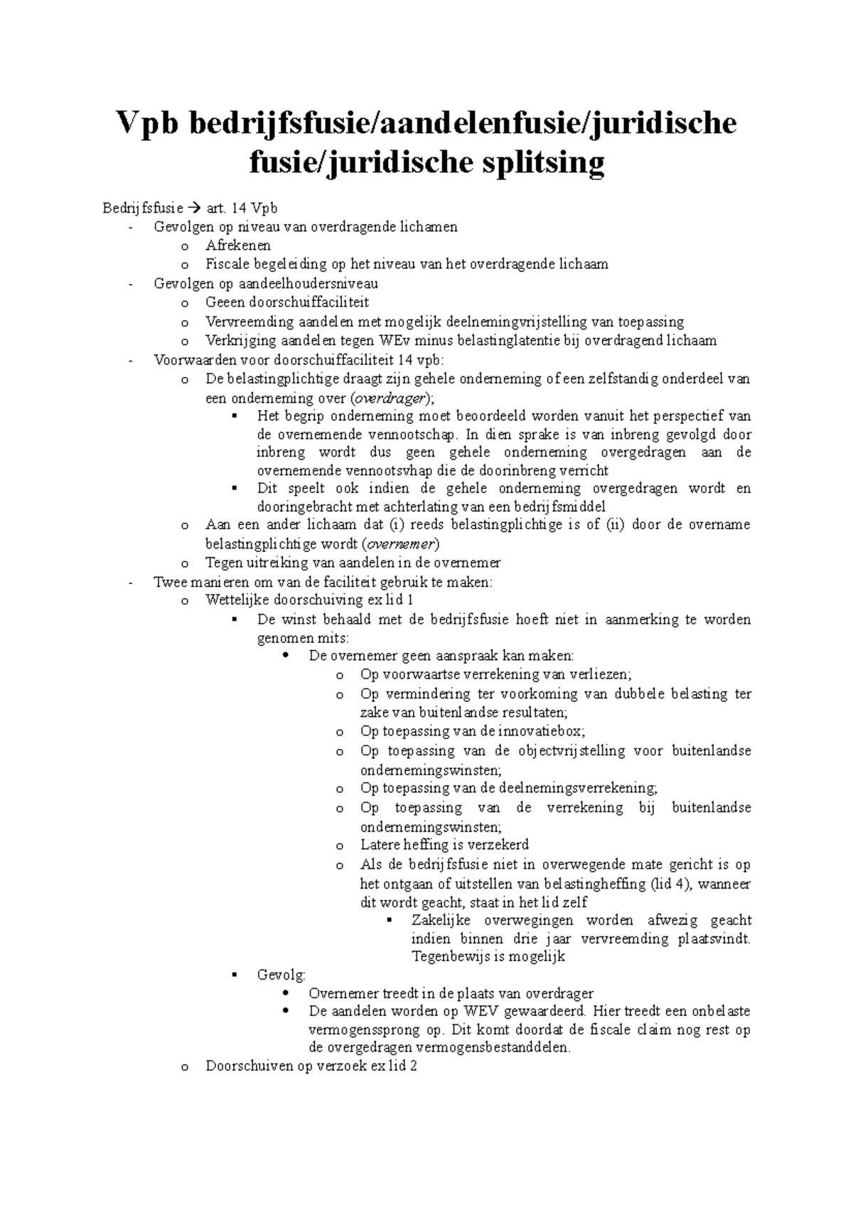 Vpb fusies en splitsingen - Vpb bedrijfsfusie/aandelenfusie/juridische ...