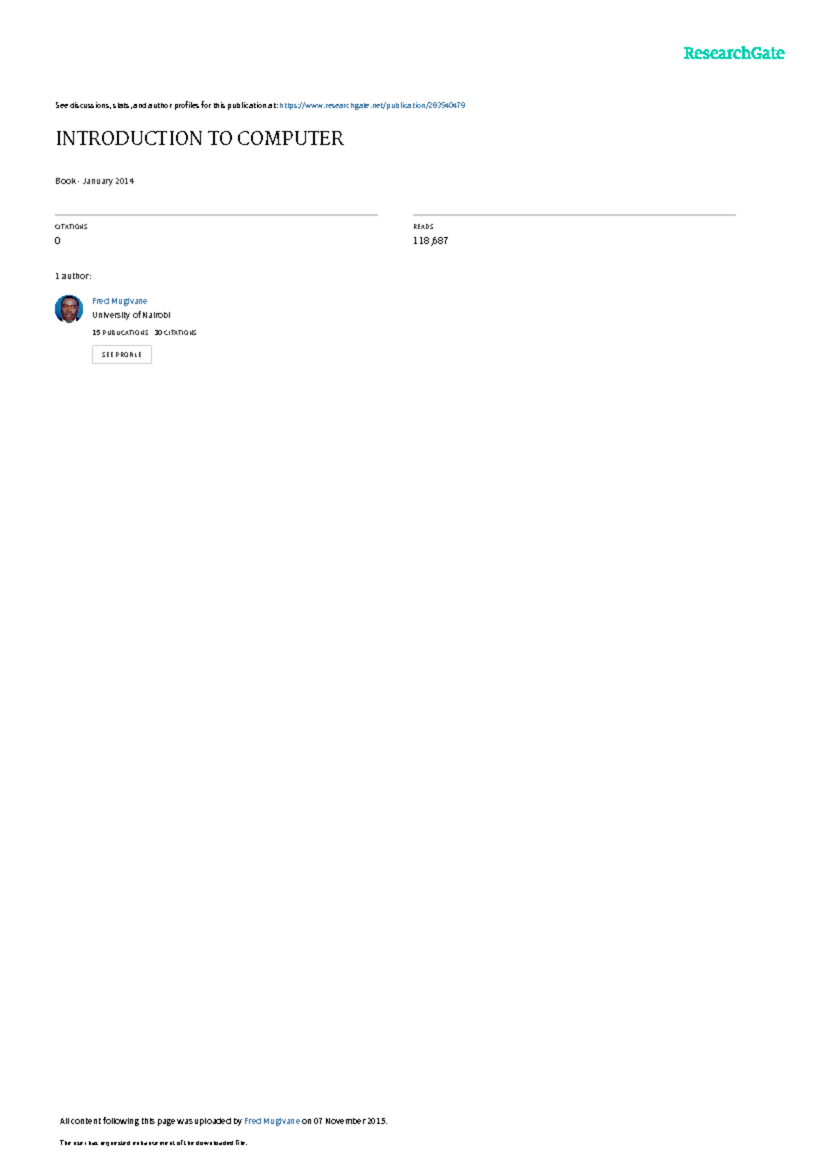 AEB101 Introductiontocomputers - See discussions, stats, and author ...
