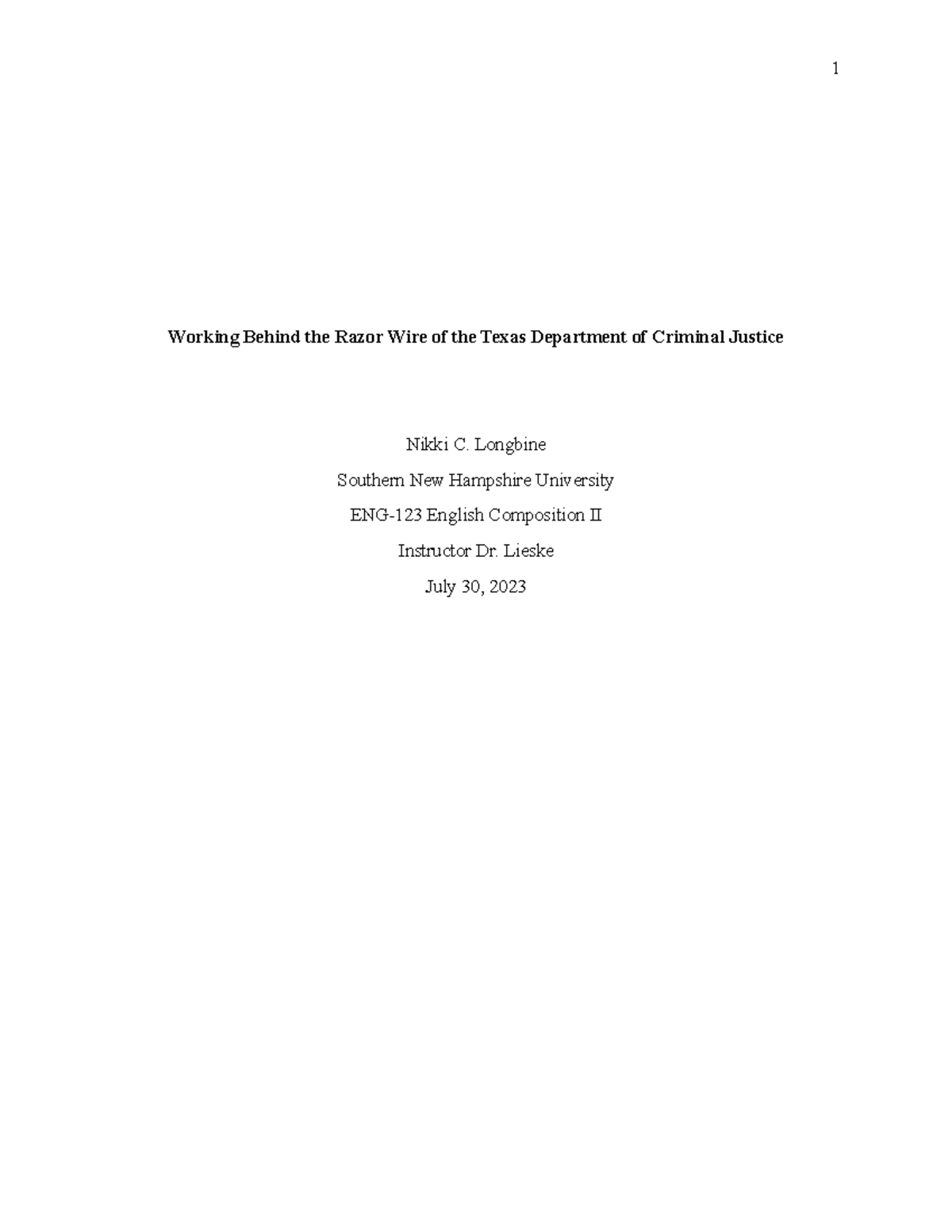 Module 5 Persuasive Essay Draft - Working Behind the Razor Wire of the ...