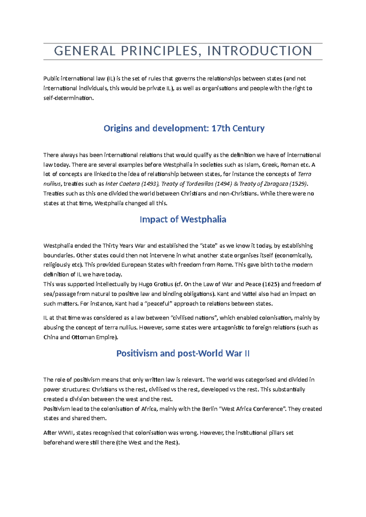 General principles of Public International Law - GENERAL PRINCIPLES ...