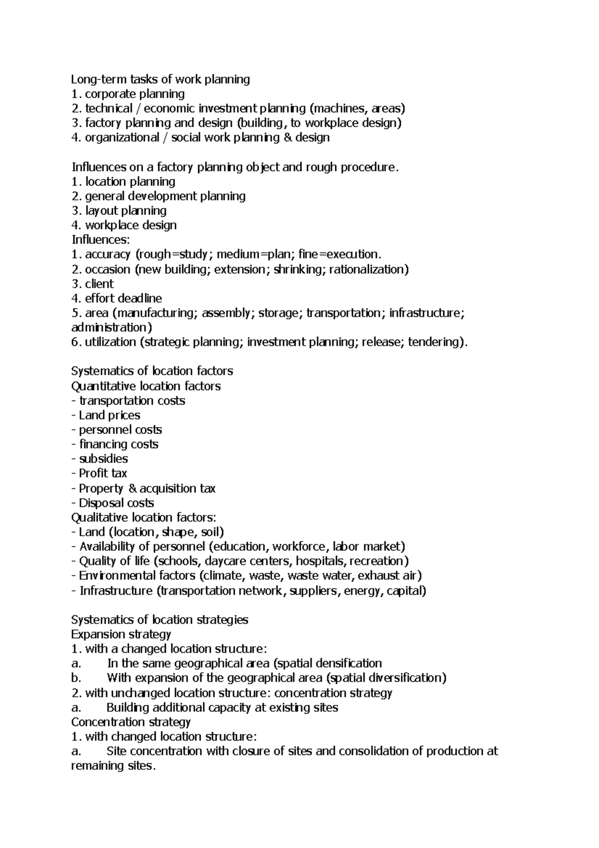Long term tasks - STUDY NOTES FOR EXAM - Long-term tasks of work ...