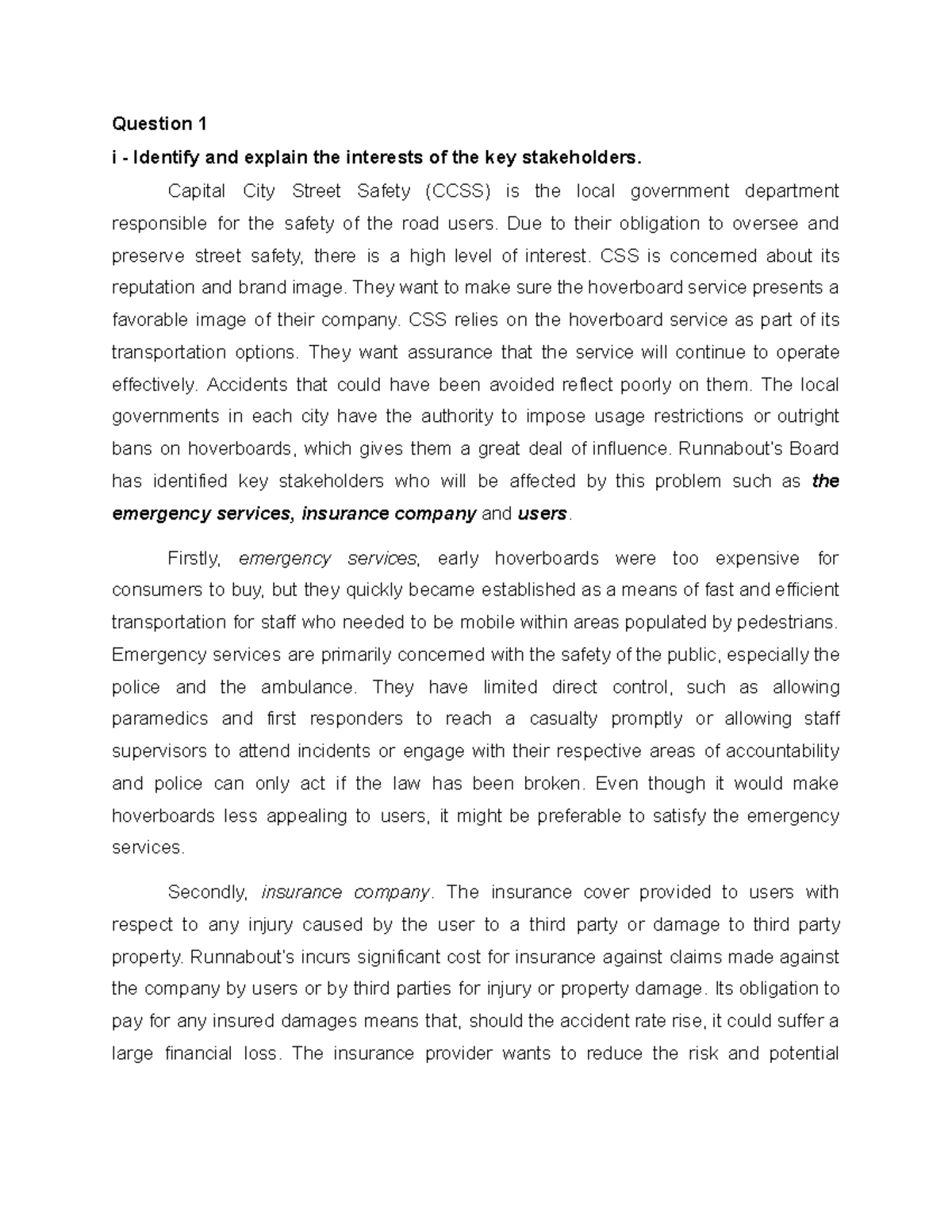 MAF671-CASE Study 1.docx - Question 1 i - Identify and explain the ...