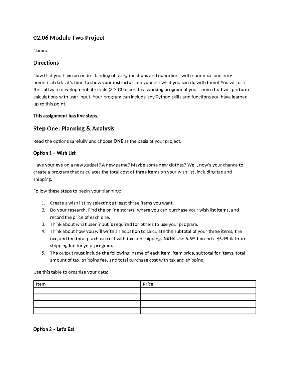 Copy of 206template FOP - 02 Module Two Project Name: Directions Now ...