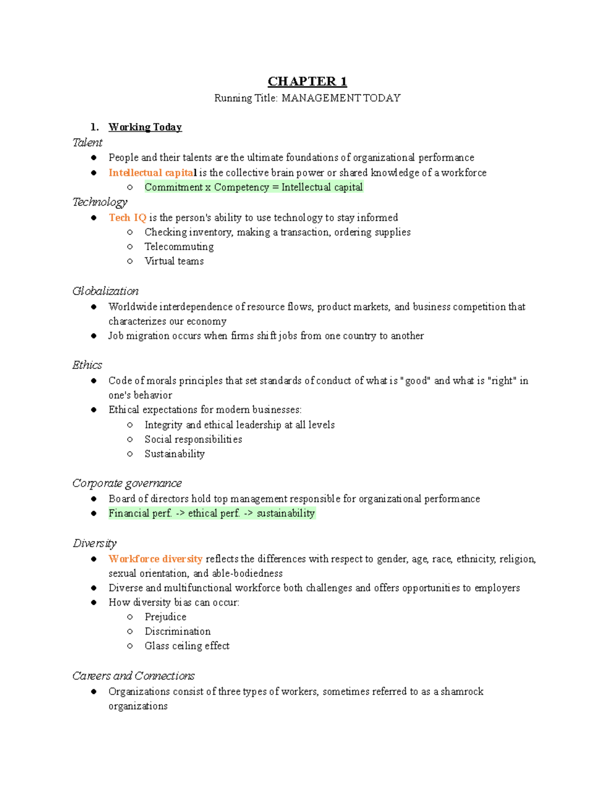 MGT 295 - Ch. 1-3 - Dr. David Hartman - CHAPTER 1 Running Title ...