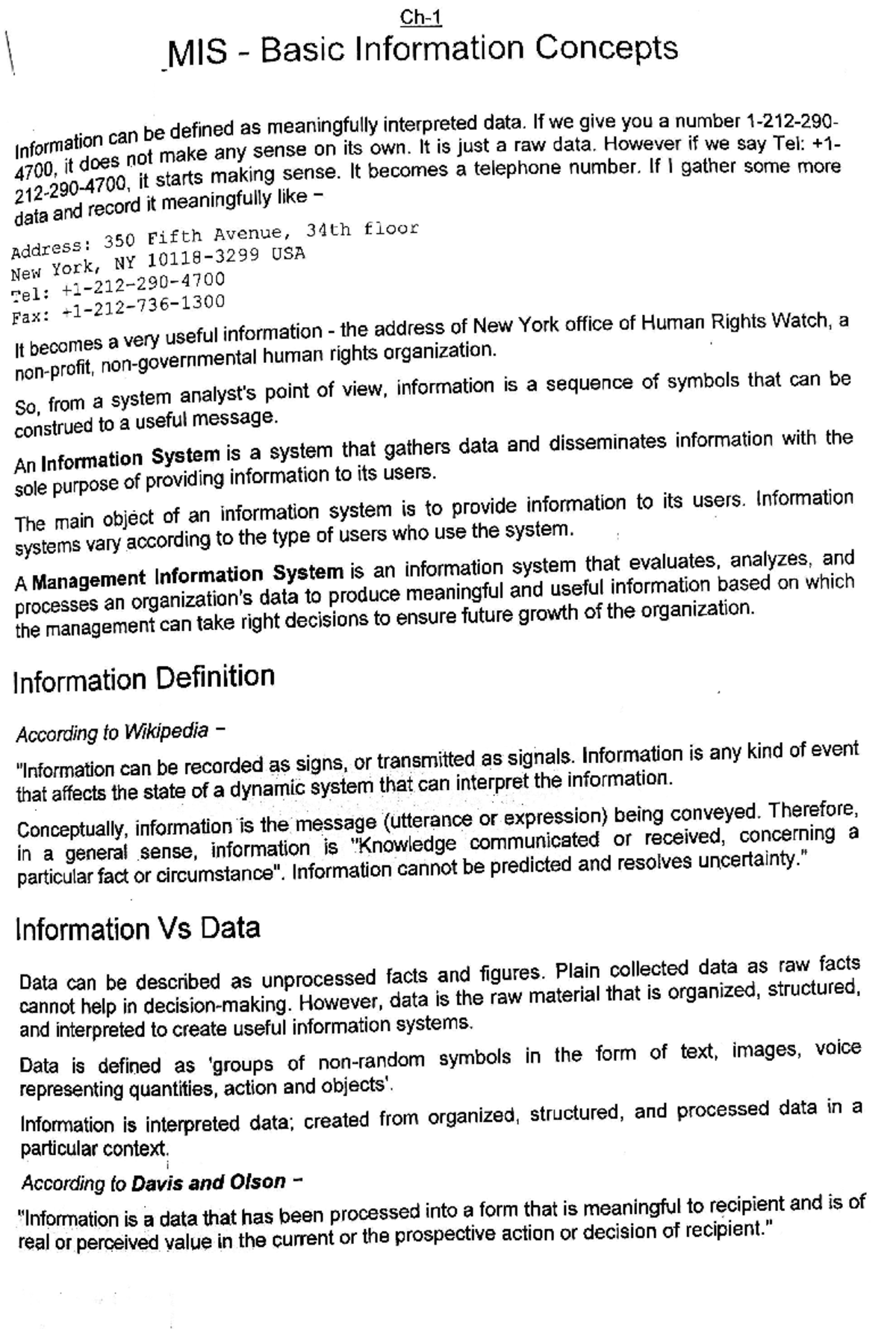 Information management system - Basics of Computer & IT-II - Studocu