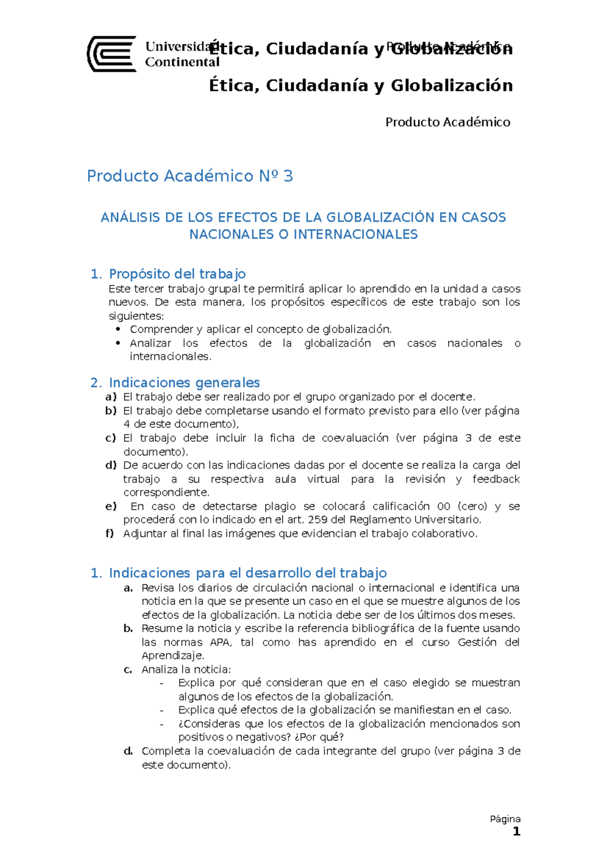 Producto Academico 3 Gomez Ortiz Yanina - Producto Académico Nº 3 ANÁLISIS DE LOS EFECTOS DE LA ...