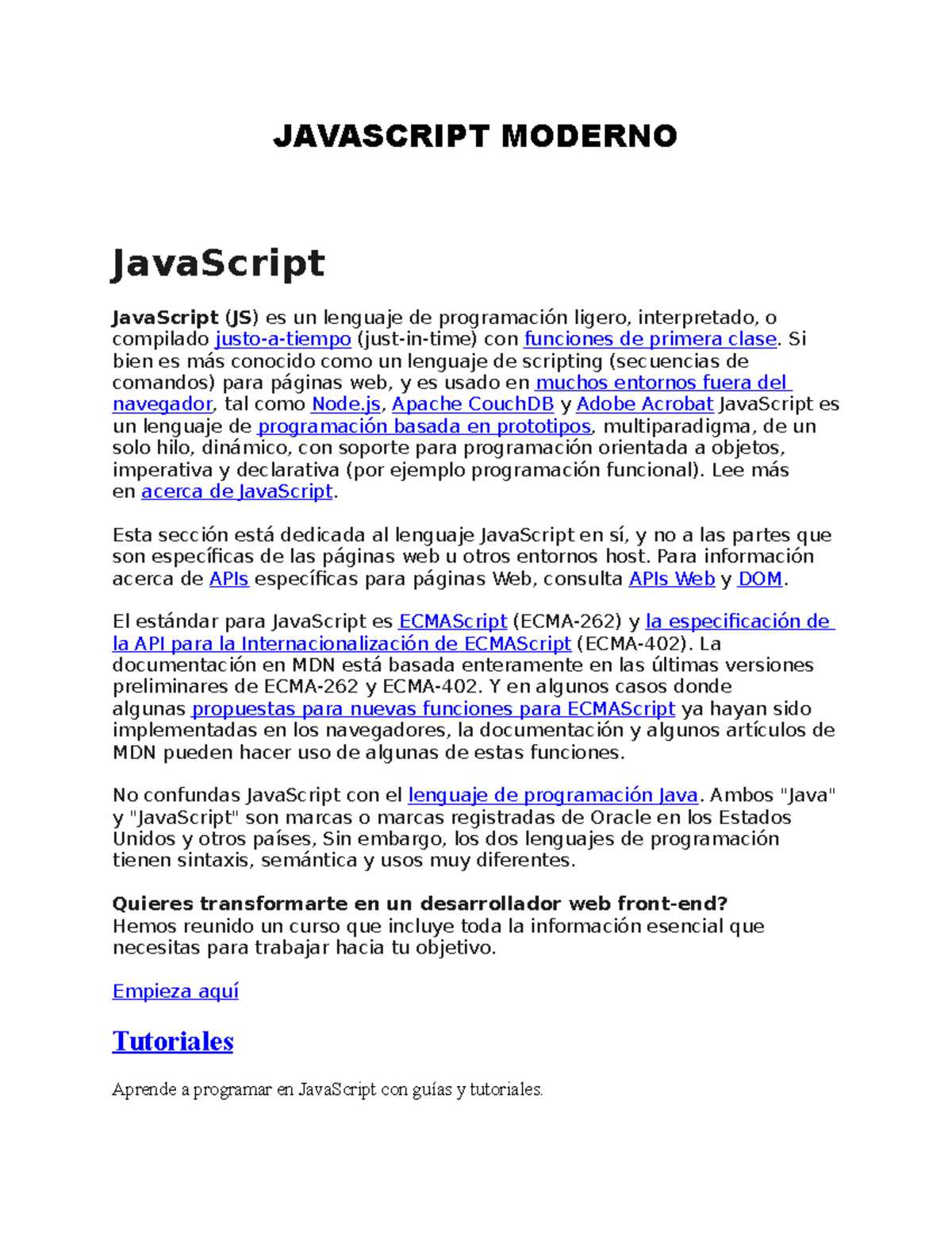 Javascript Moderno Javascript Moderno Javascript Javascript Js Es Un Lenguaje De