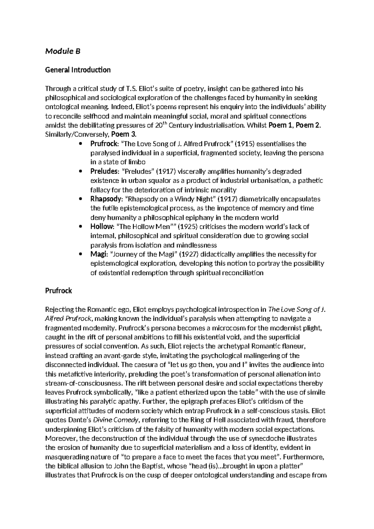 Mod B - rucible Essay - Module B General Introduction Through a ...