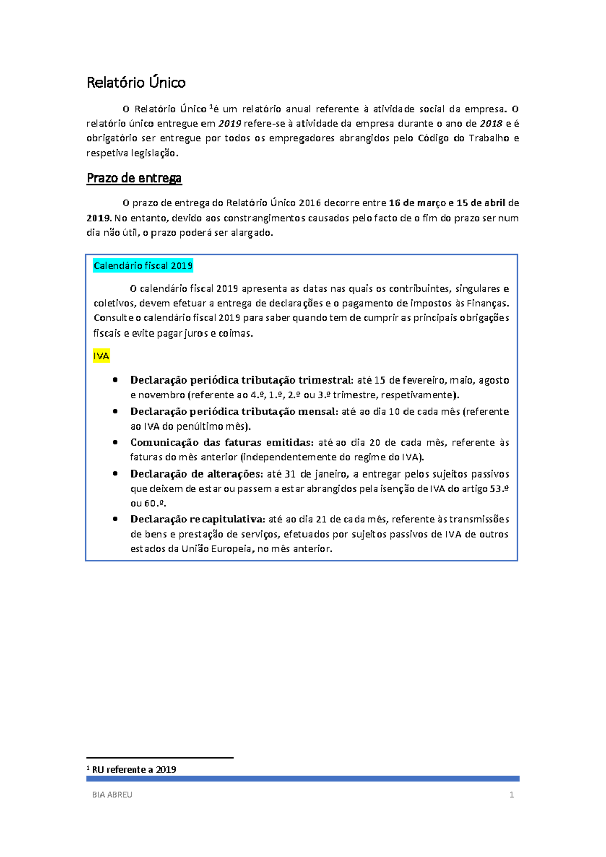 Relatório Único - Resumo Gestão De Recursos Humanos - BIA ABREU 1 ...
