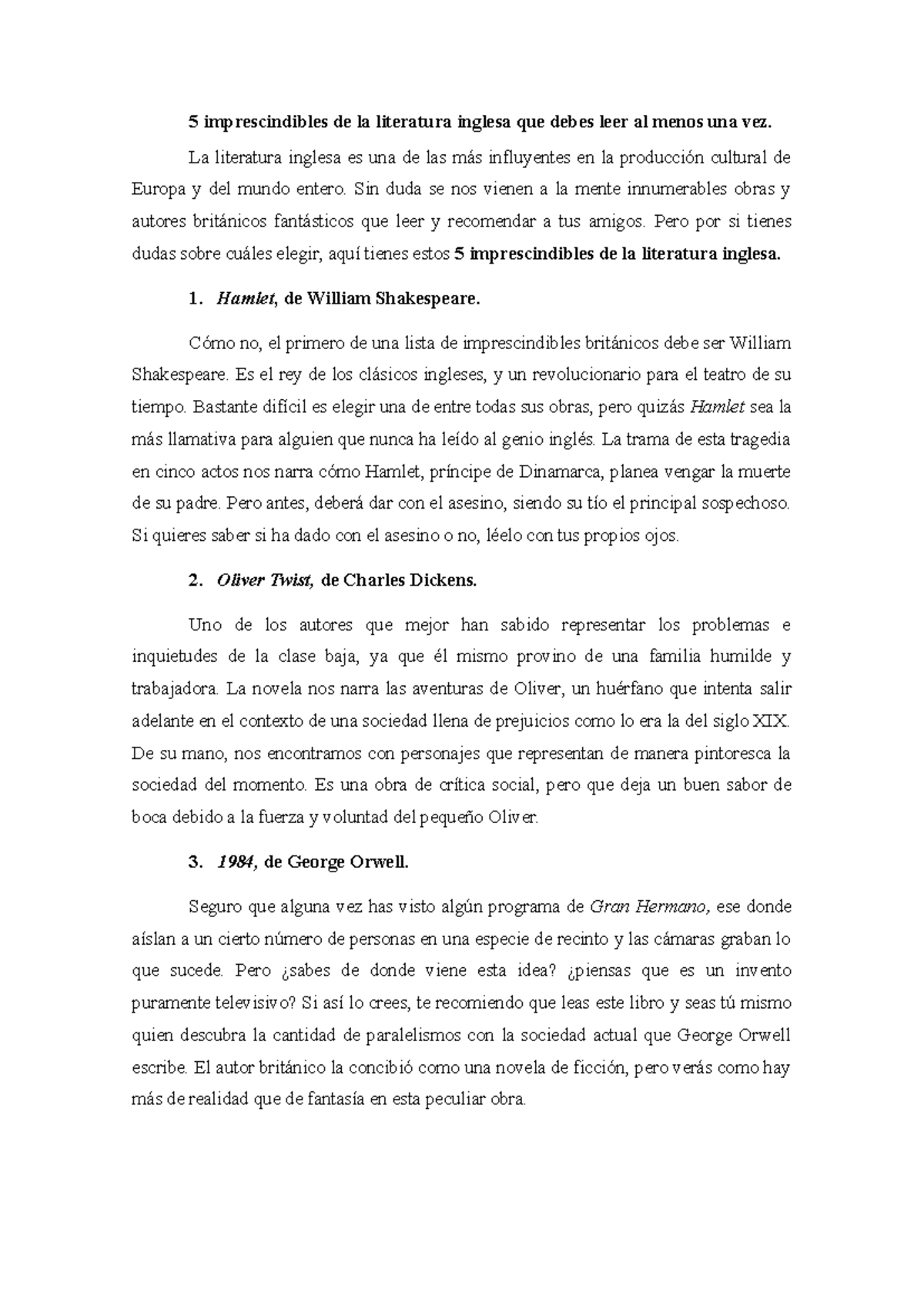 TRY 3 - 5 imprescindibles de la literatura inglesa que debes leer al ... TRY 3 - 5 imprescindibles de la literatura inglesa que debes leer al ...