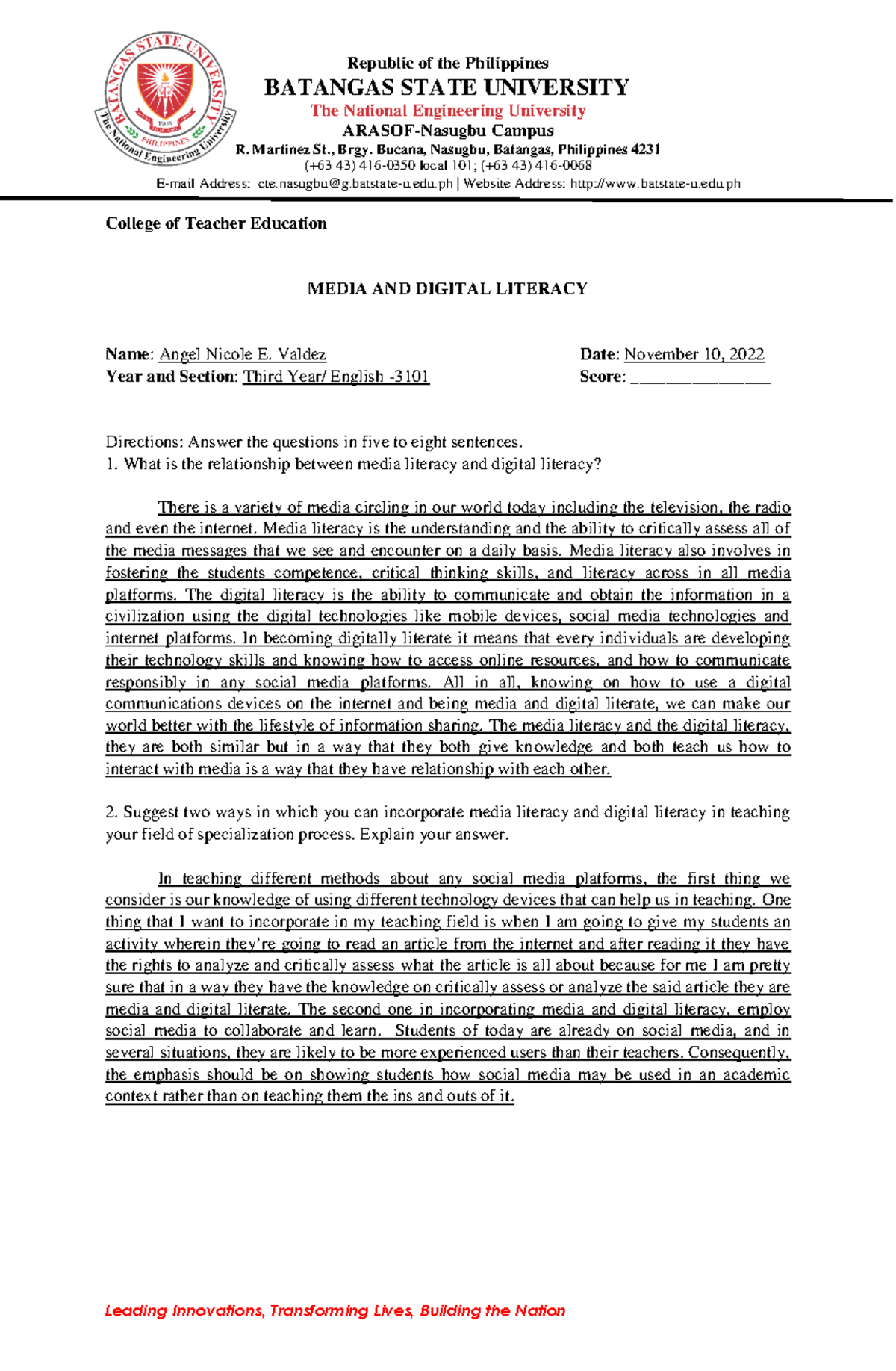 Valdez, A.N - Media and Digital Literacy - Leading Innovations ...