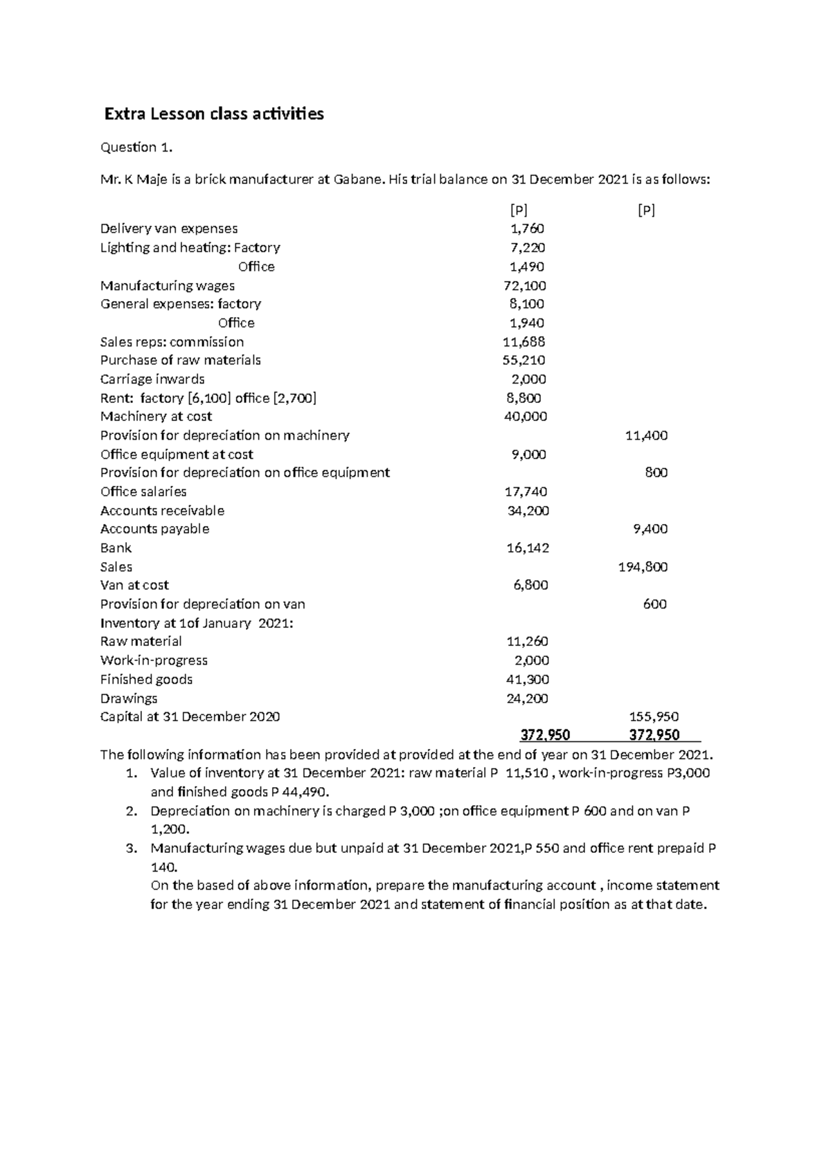 Extra Lesson class activities 2023 - Extra Lesson class activities ...