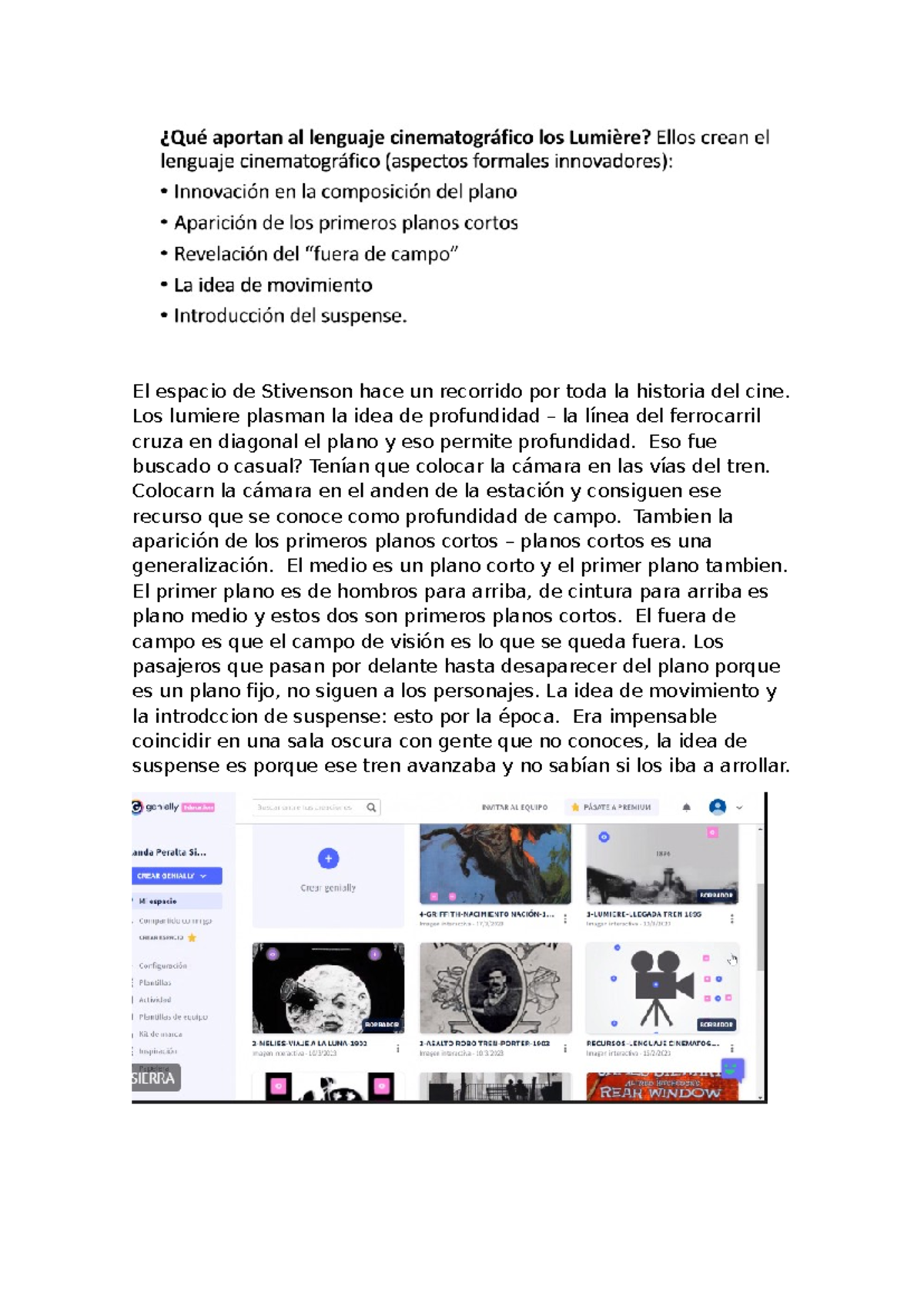 tutoria 1 cine clase - El espacio de Stivenson hace un recorrido por ...